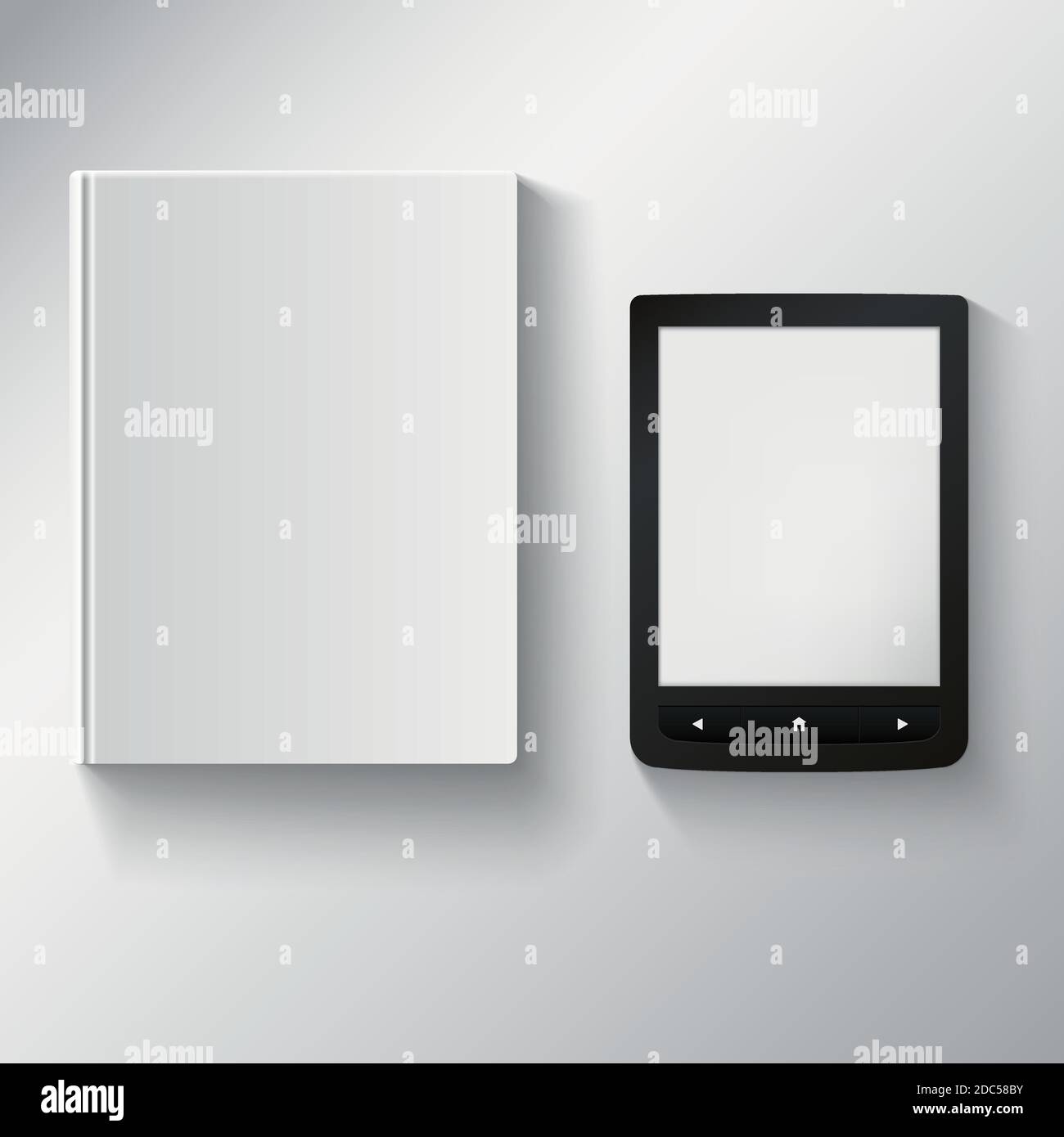 Electronic book on white Stock Vector Images - Alamy