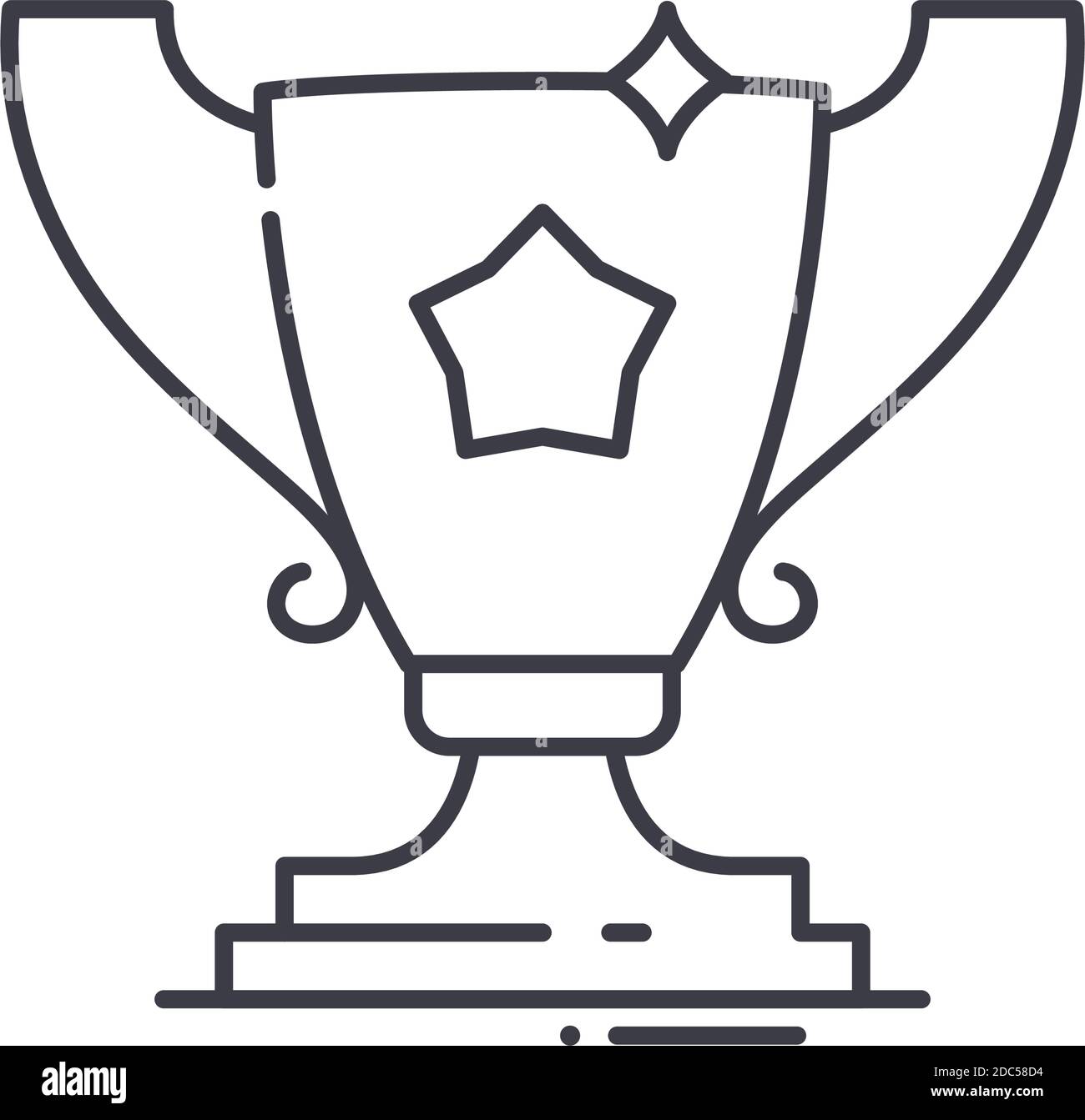 Trophy prize icon, linear isolated illustration, thin line vector, web ...