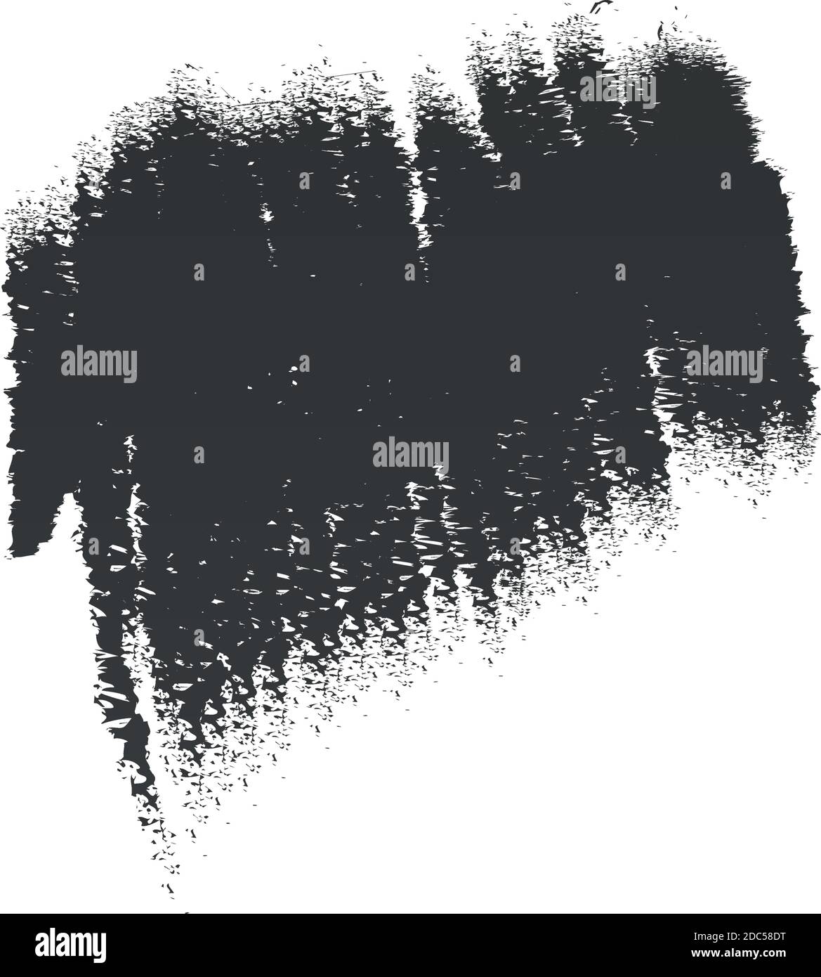 scribble stain paintbrush black vector illustration icon white ...