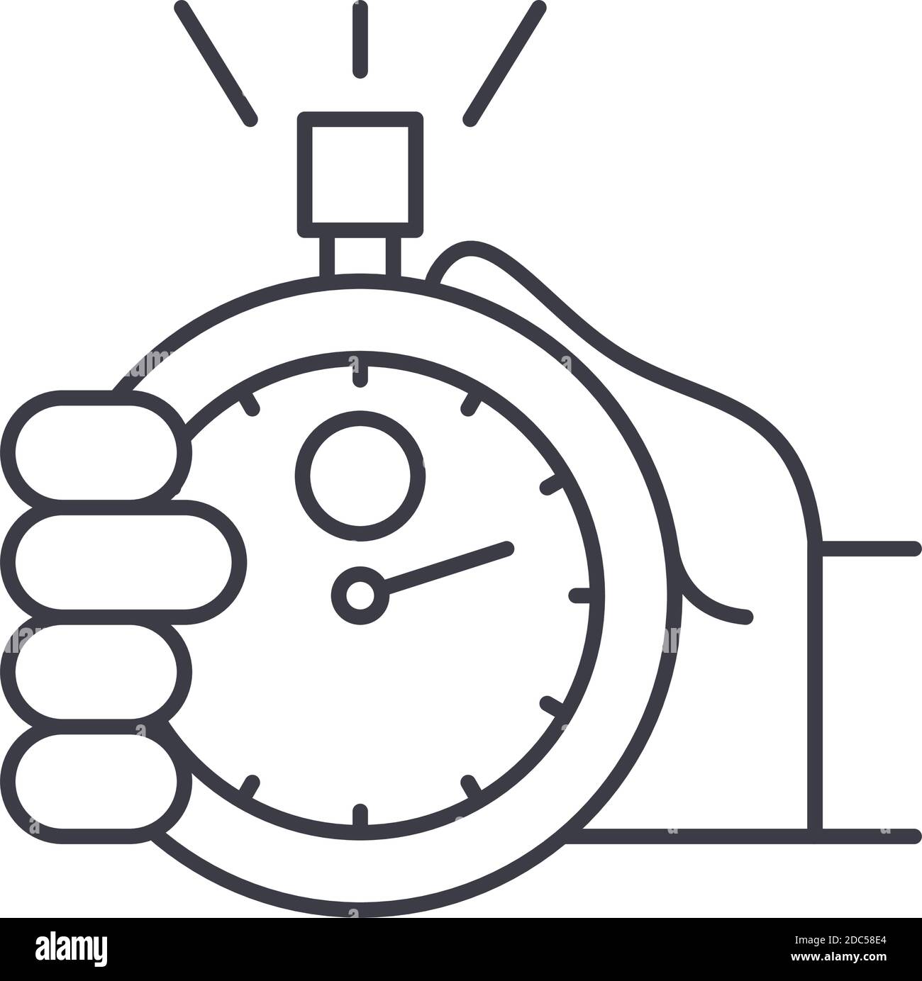 Stop watch icon, linear isolated illustration, thin line vector, web ...