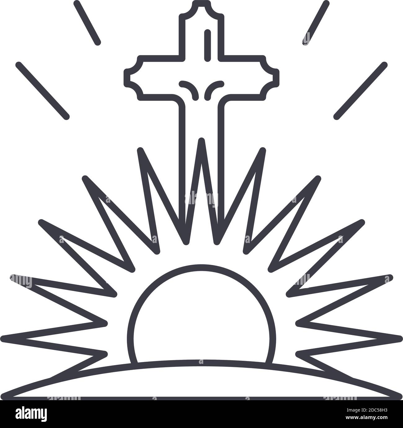 Black Thin Long Cross Symbol