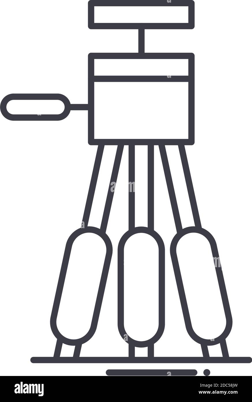 Tripod icon, linear isolated illustration, thin line vector, web design ...