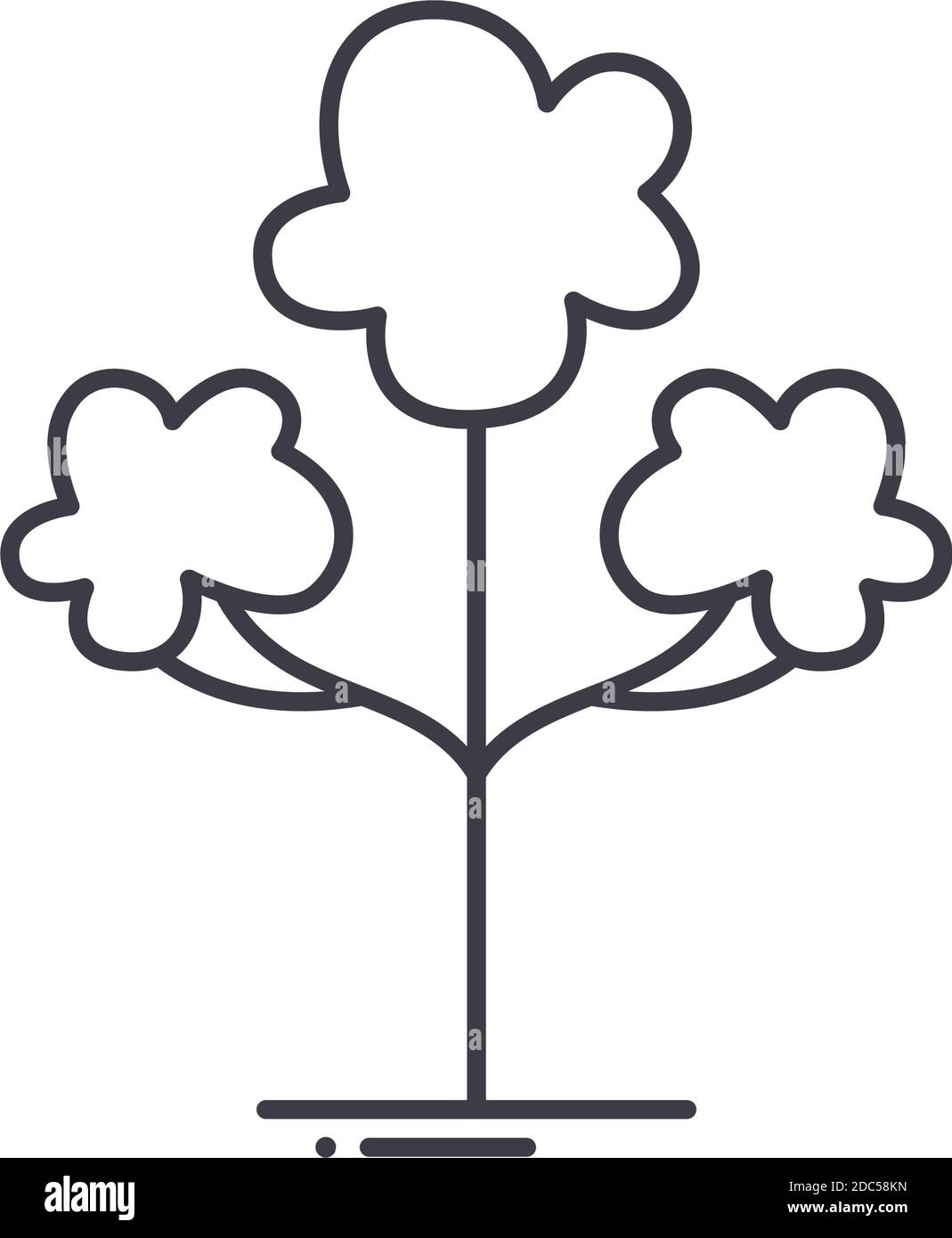 Tree icon, linear isolated illustration, thin line vector, web design ...