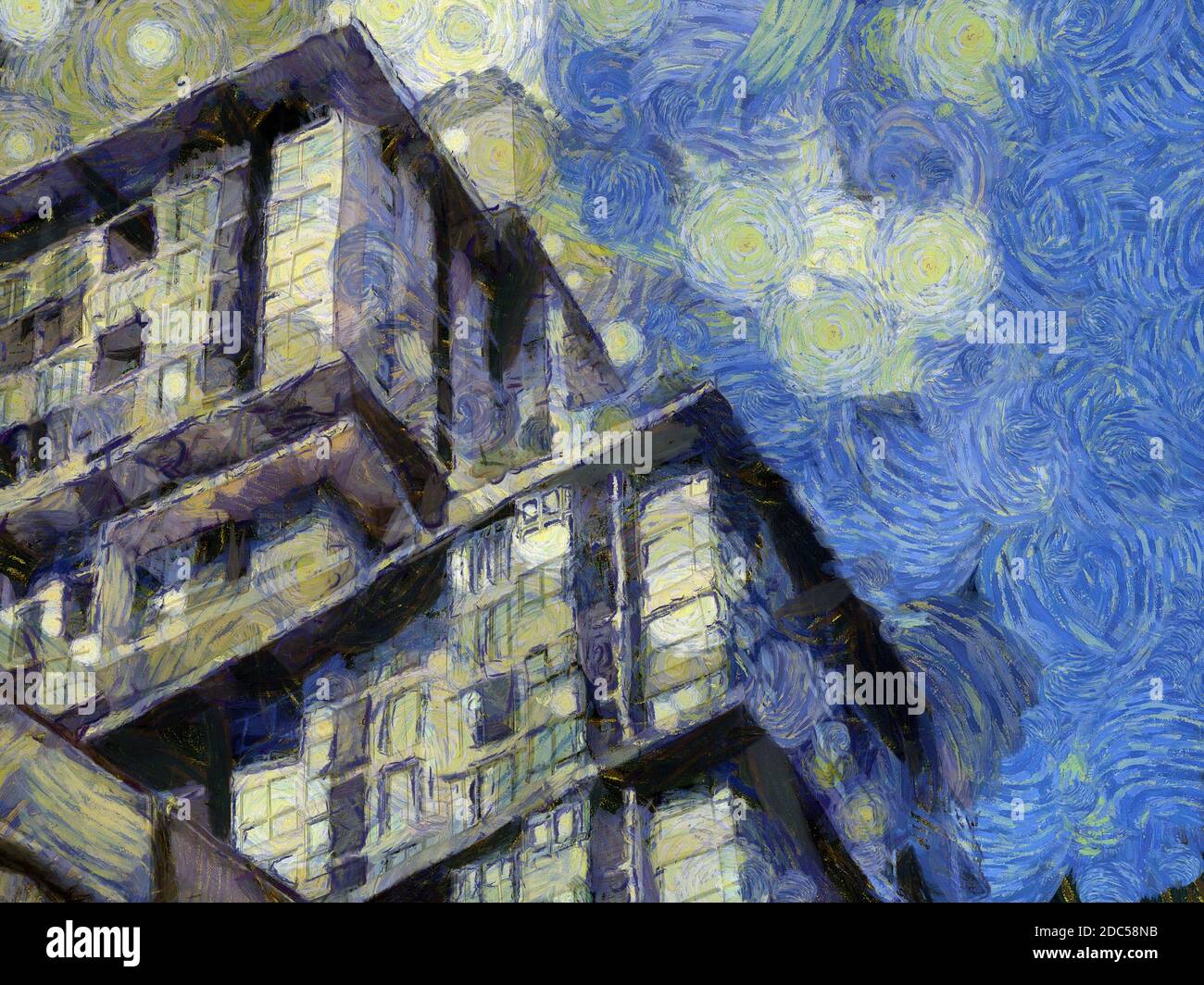 The landscape of the city tall buildings Illustrations creates an ...