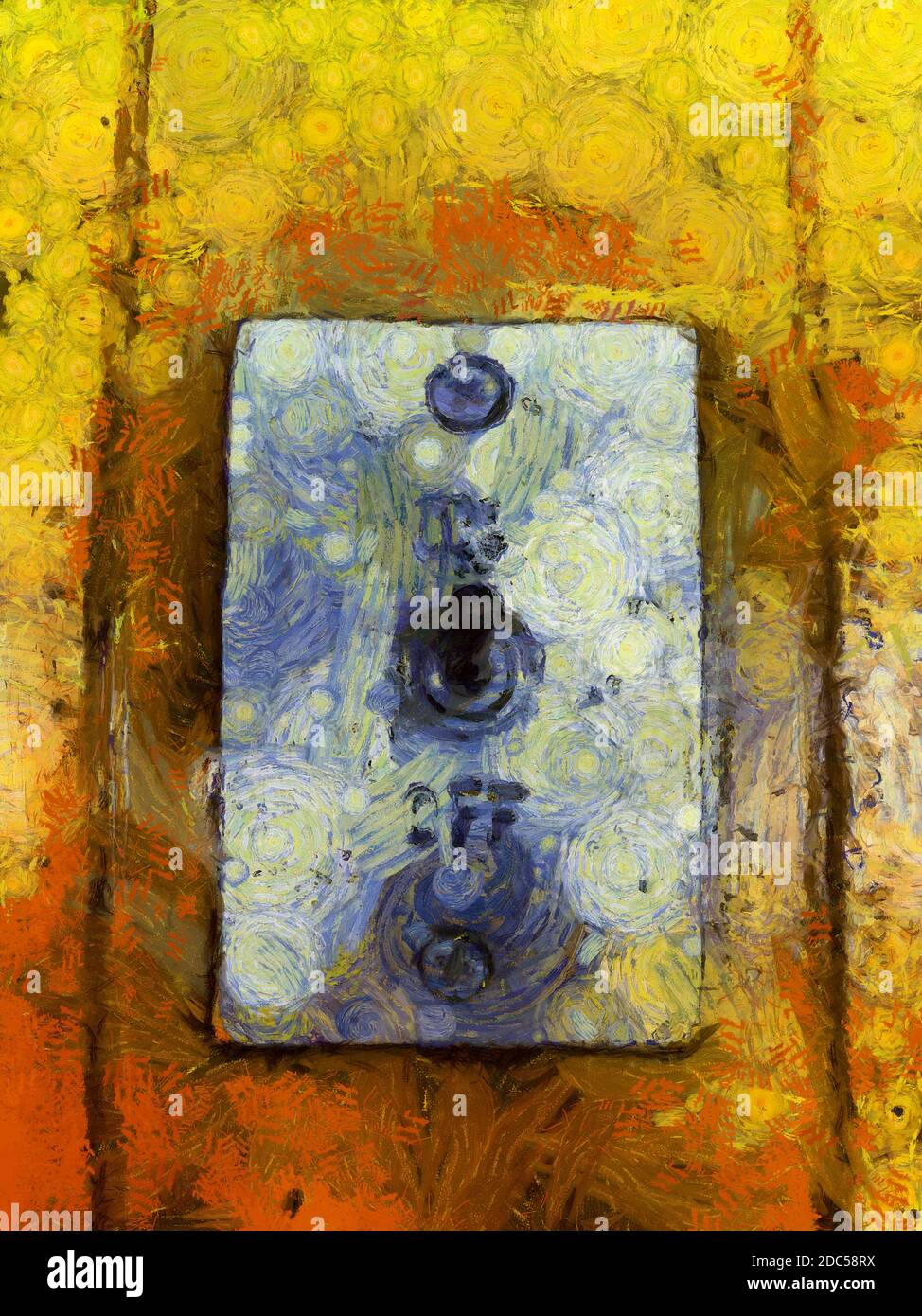 Vintage light switch Illustrations creates an impressionist style of ...