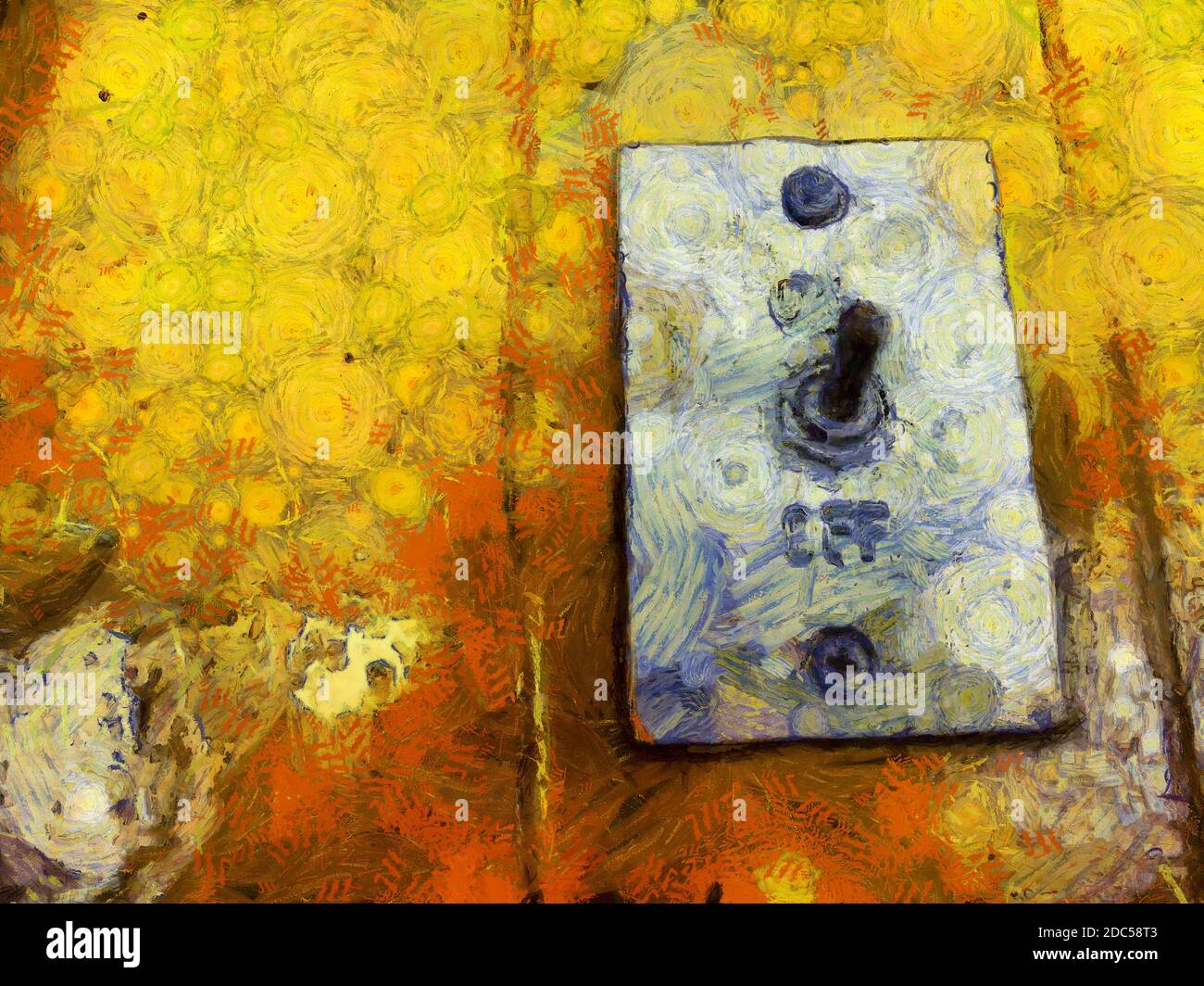 Vintage light switch Illustrations creates an impressionist style of ...