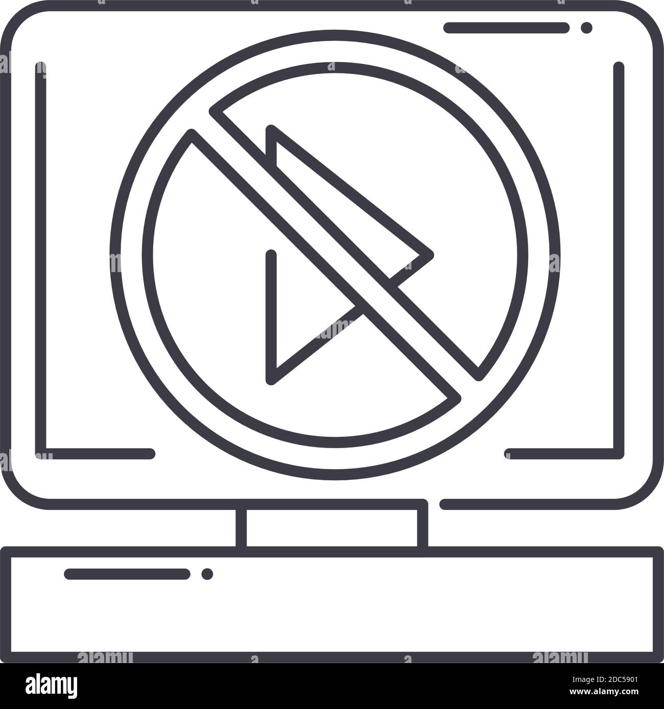 Stop movie icon, linear isolated illustration, thin line vector, web ...