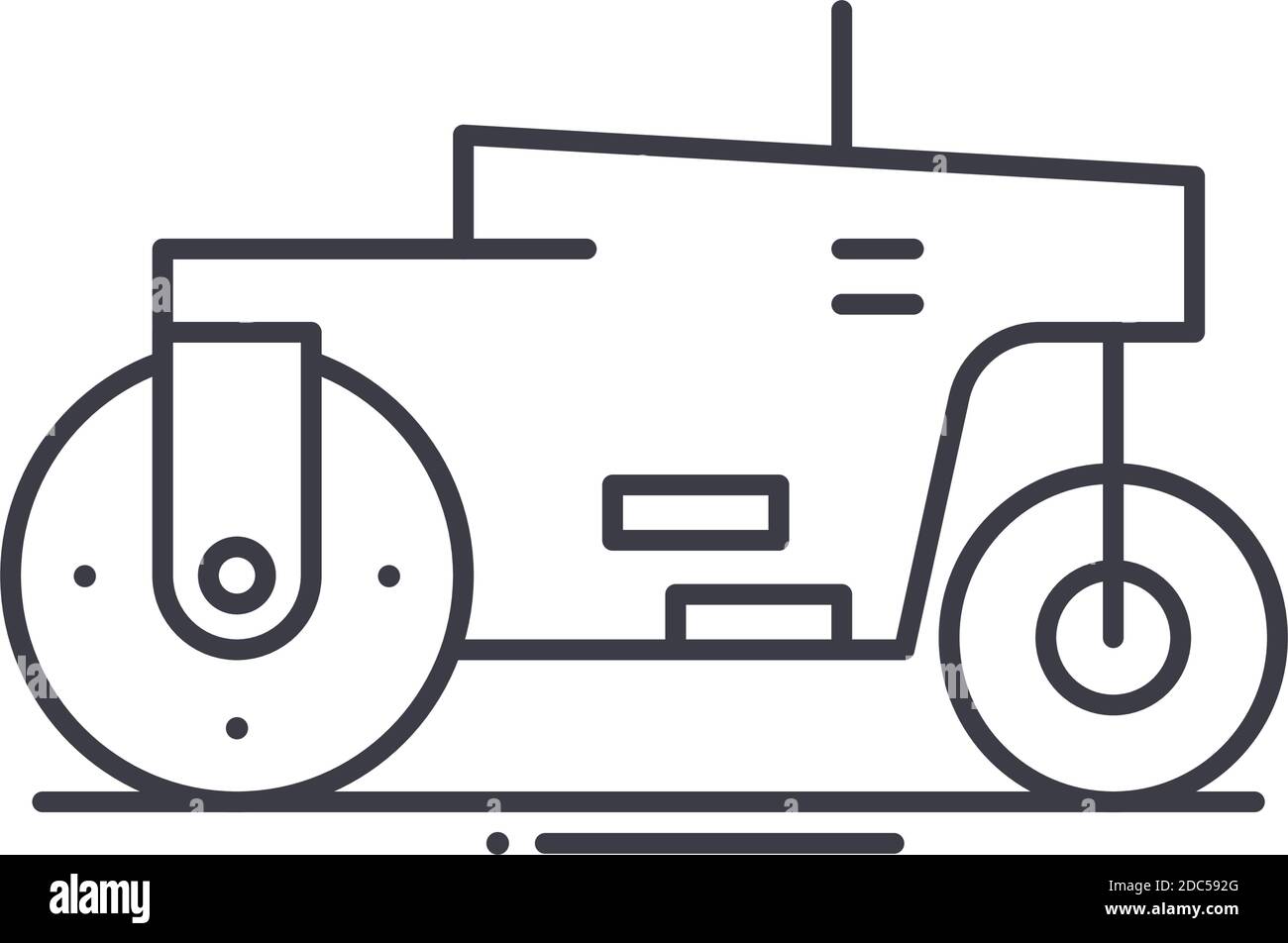 Steamroller icon, linear isolated illustration, thin line vector, web ...