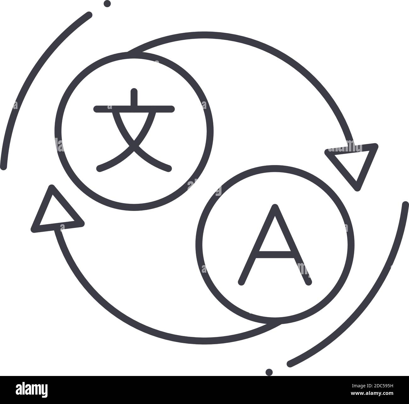 Translator icon, linear isolated illustration, thin line vector, web ...