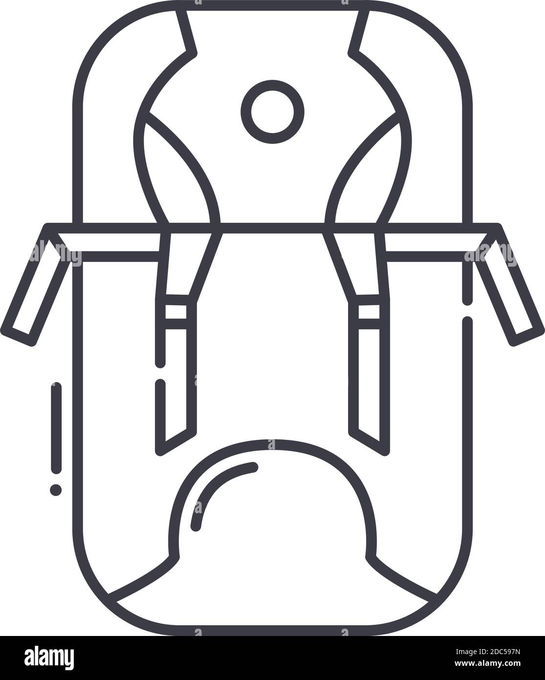 Travel backpack icon, linear isolated illustration, thin line vector ...