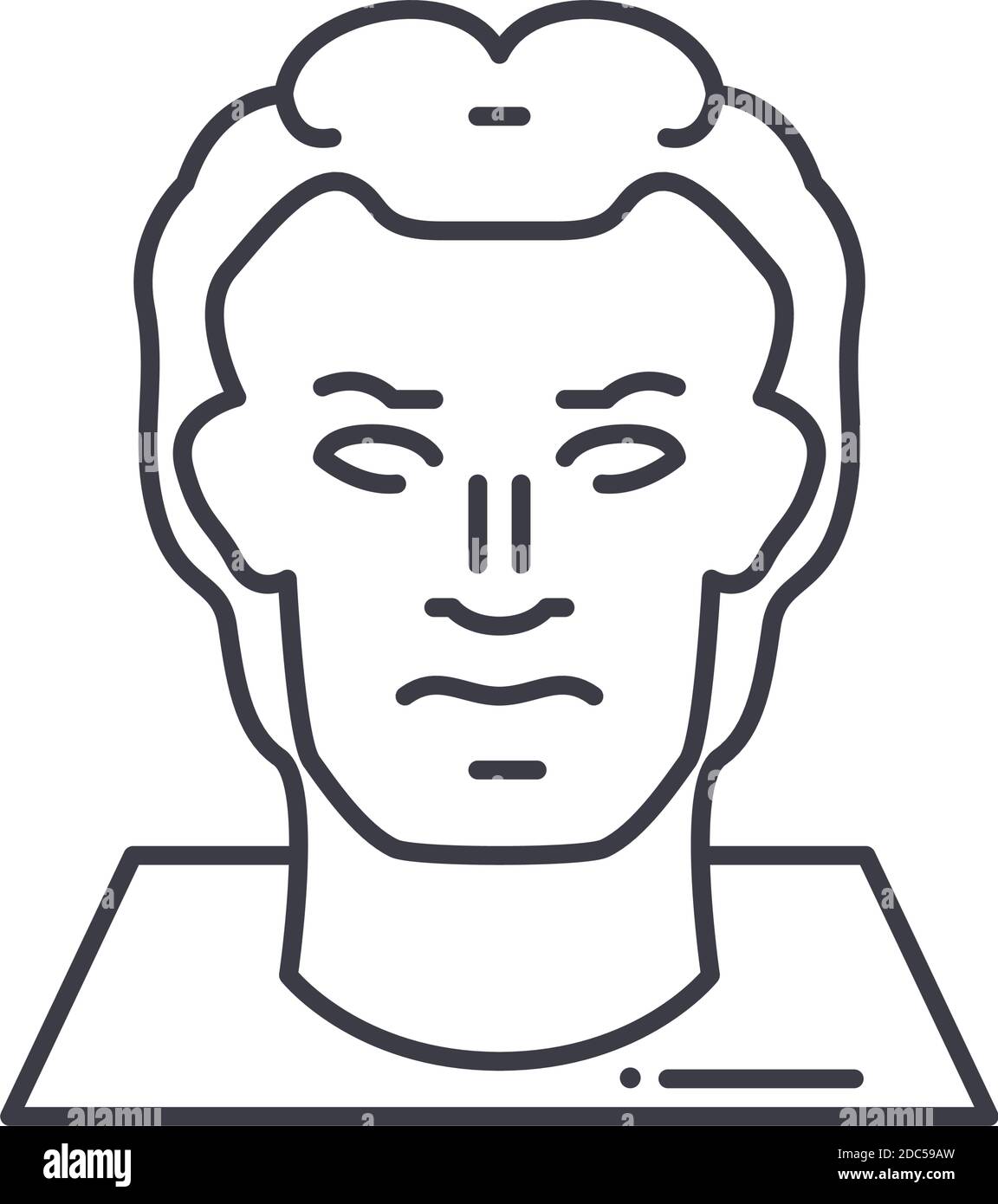 Statue icon, linear isolated illustration, thin line vector, web design ...