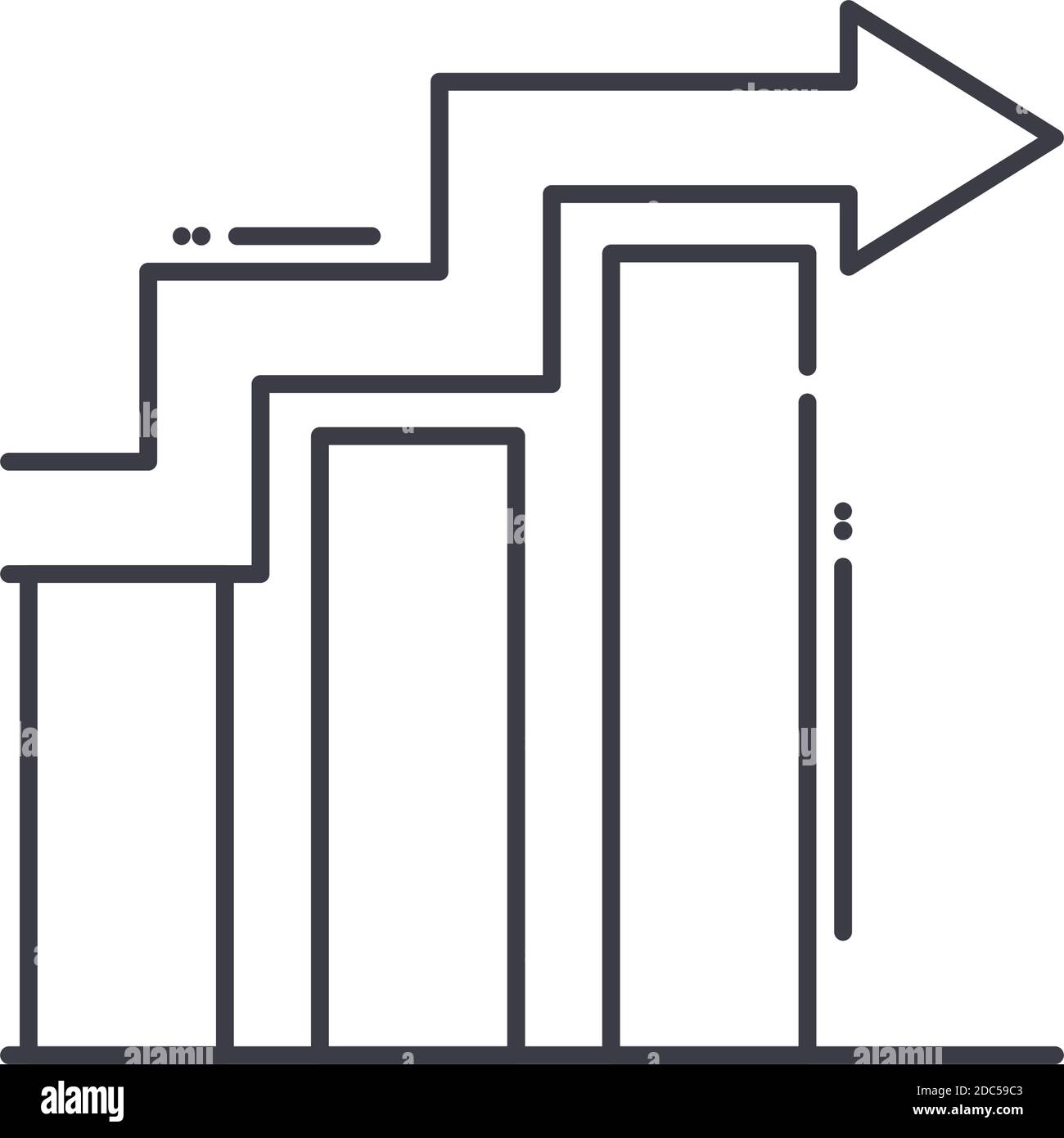 Stats icon, linear isolated illustration, thin line vector, web design sign, outline concept ...