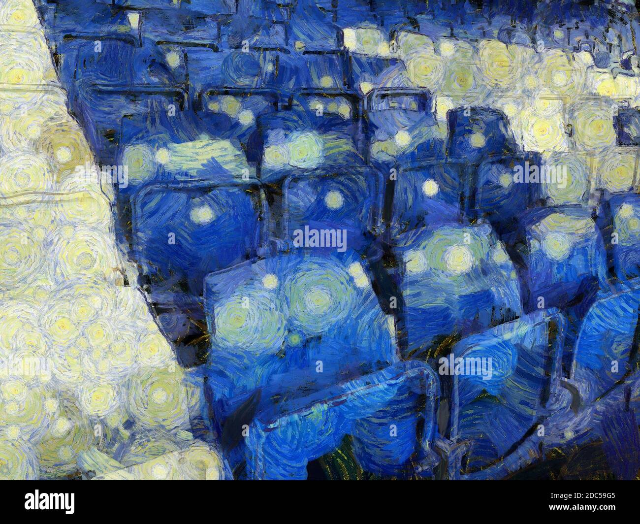 Stadium landscape Illustrations creates an impressionist style of ...
