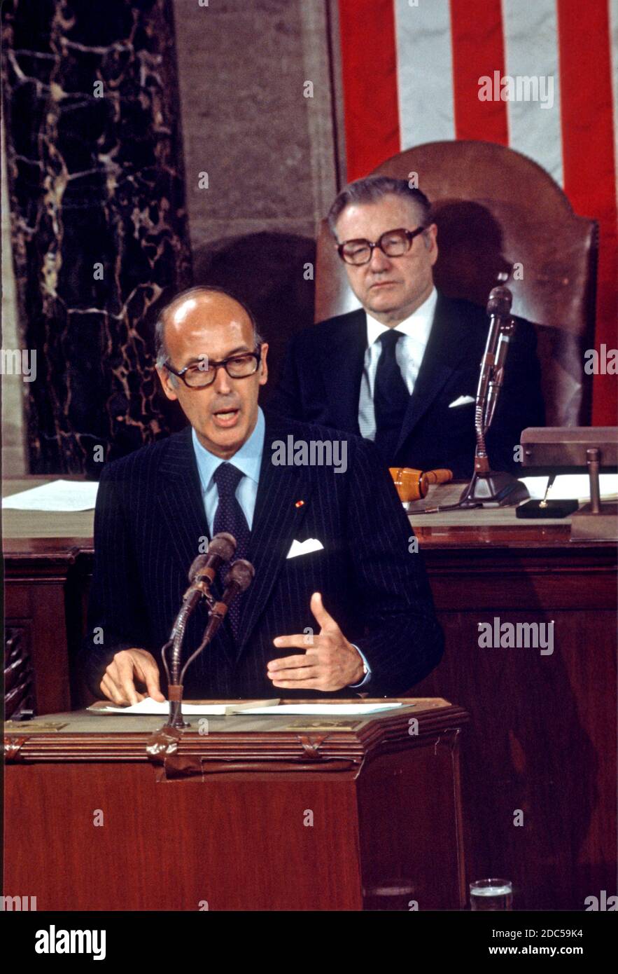 President Valéry Giscard d'Estaing of France, addresses a joint session ...