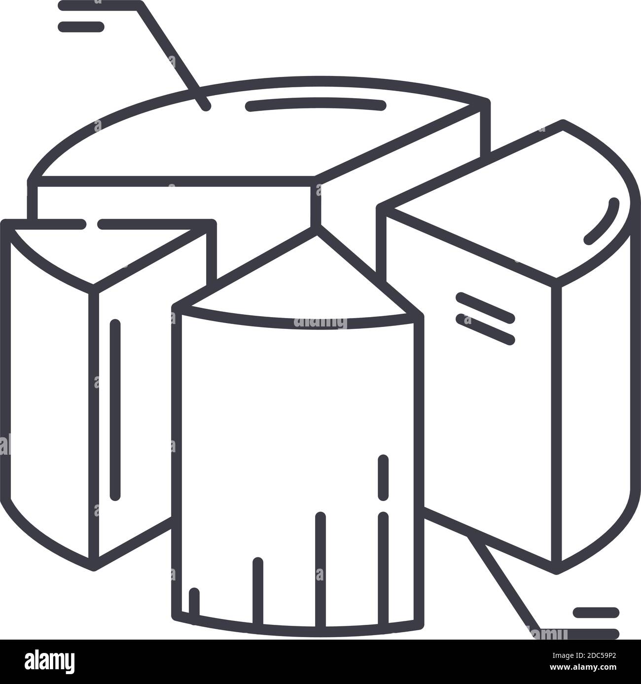 Statistic icon, linear isolated illustration, thin line vector, web ...