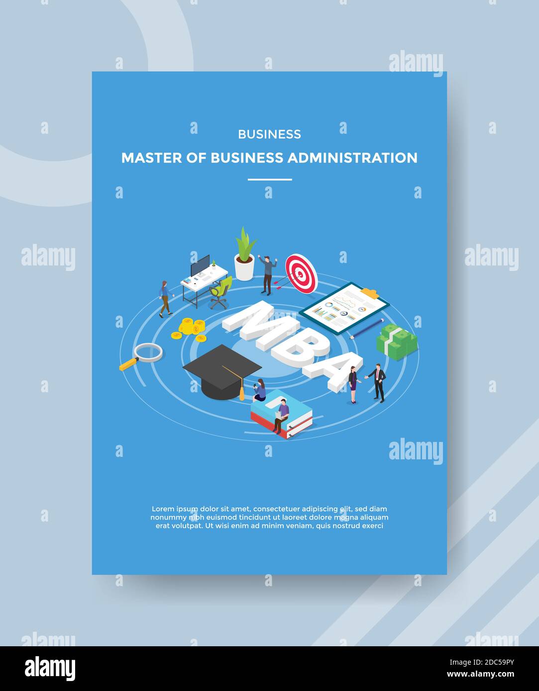 business master of business administration people around MBA text hat ...