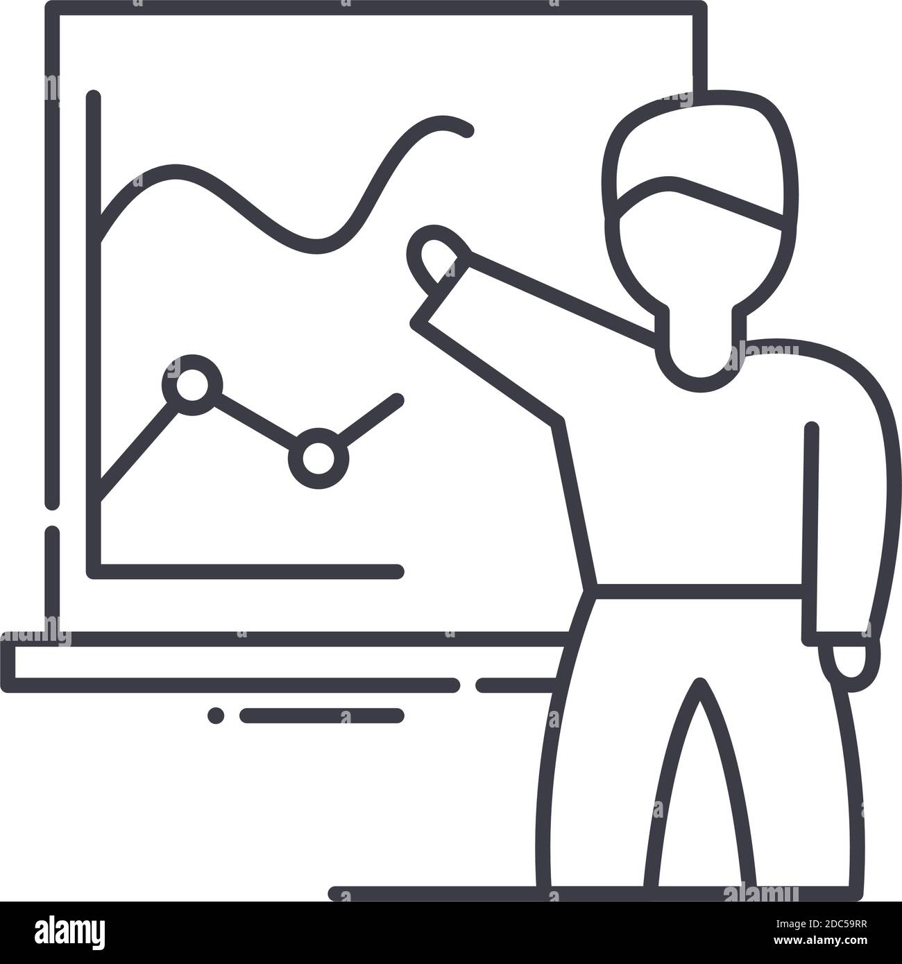 Trainning icon, linear isolated illustration, thin line vector, web ...