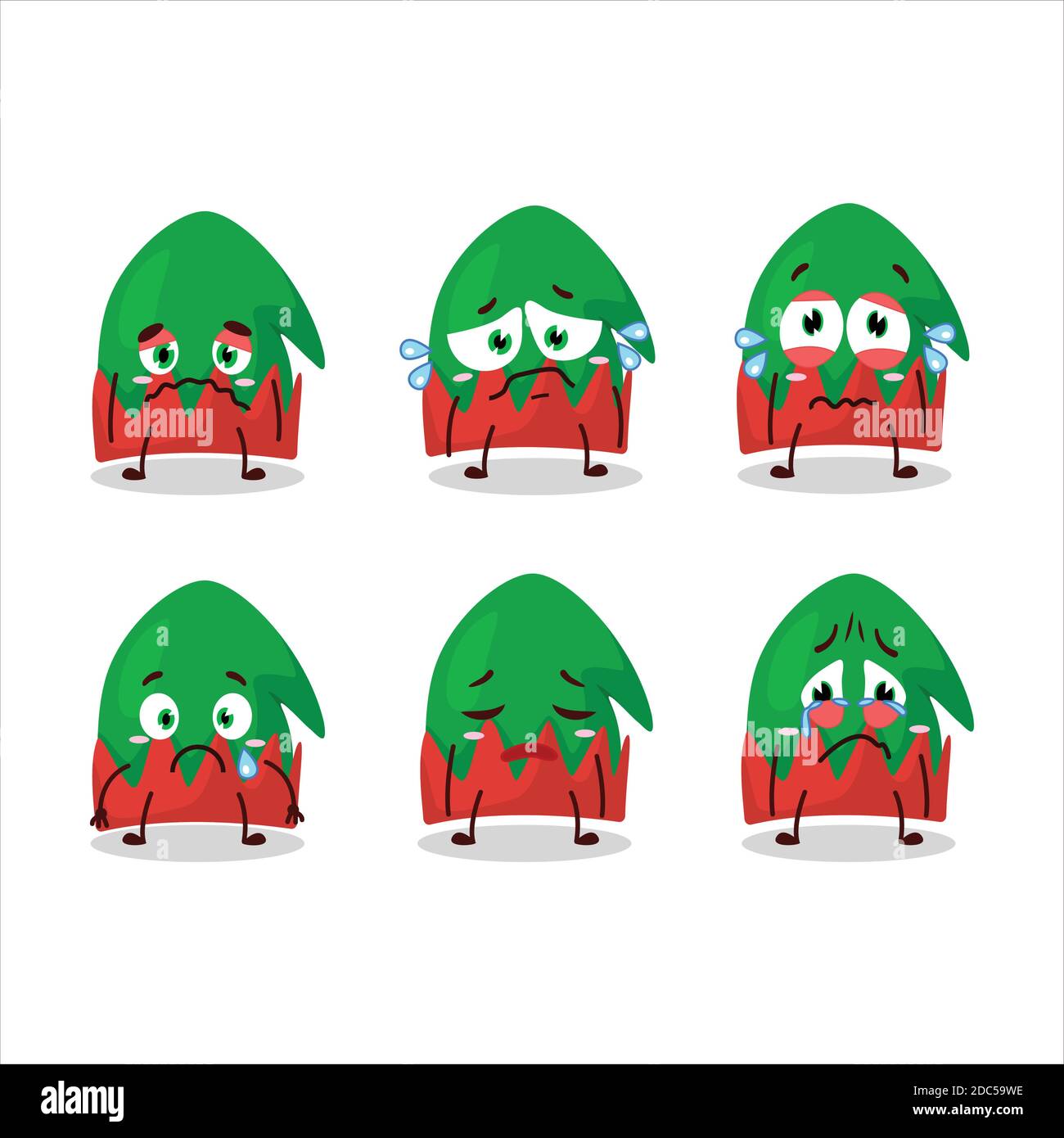 Dwarf hat cartoon character with sad expression. Vector illustration ...