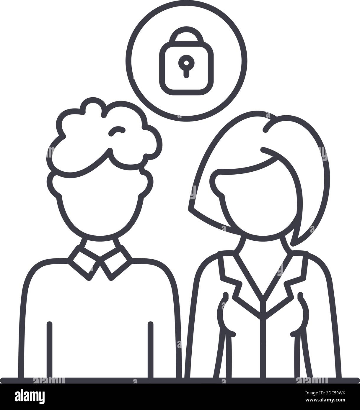 Relationship status icon, linear isolated illustration, thin line ...