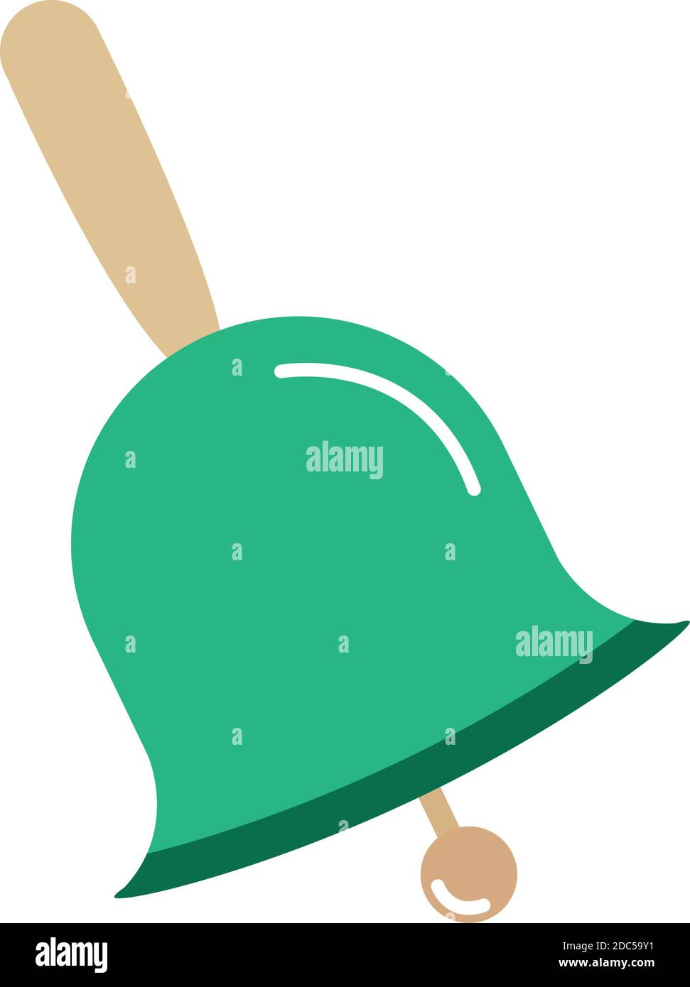 green bell decoration cartoon vector illustration cartoon flat icon ...