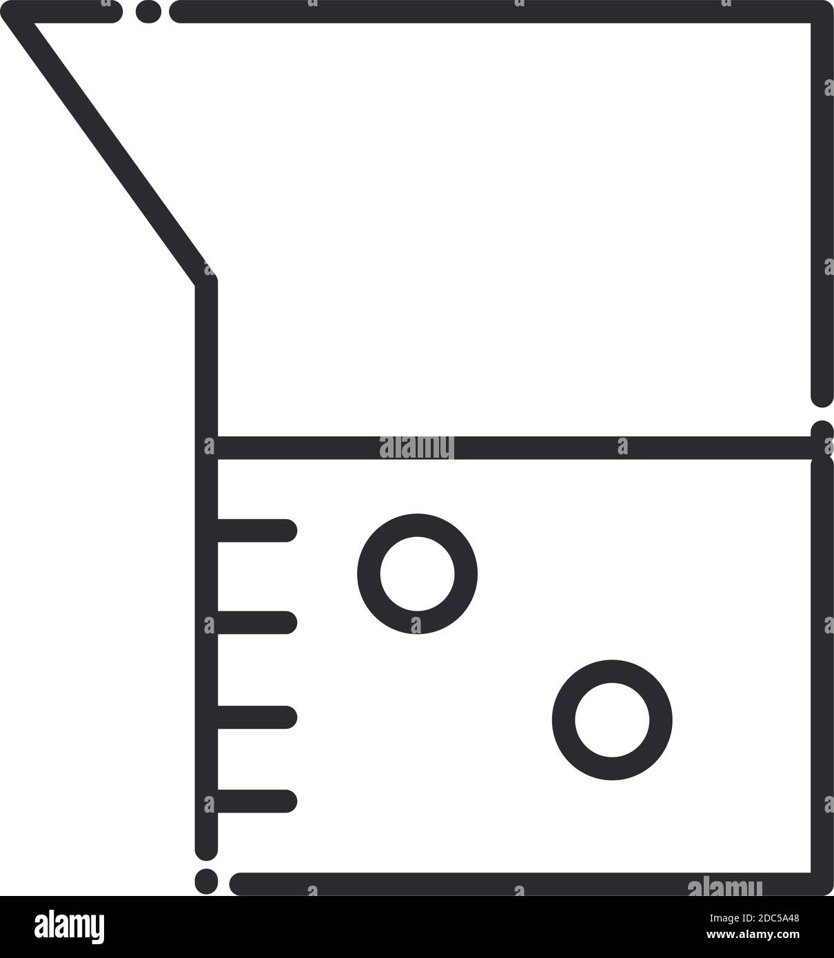 biology chemistry flask measuring science element line icon style ...