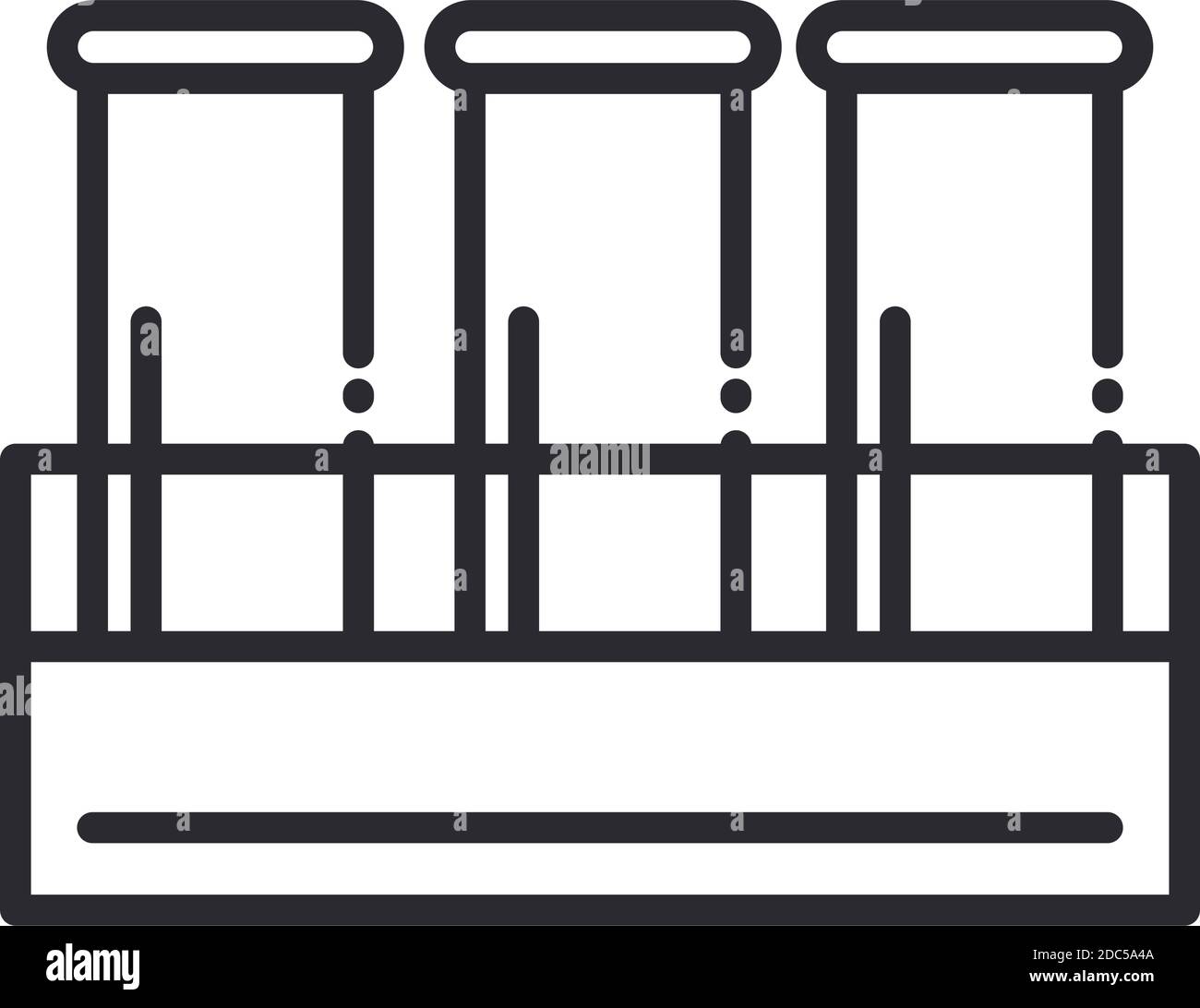 biology chemistry test tube in rack science element line icon style ...