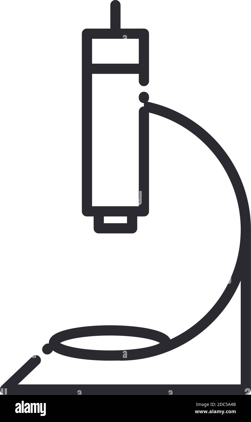biology microscope science element line icon style vector illustration ...