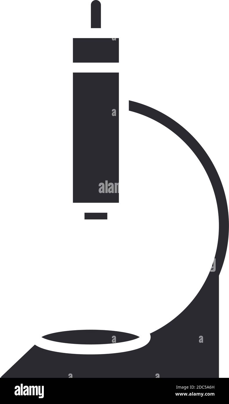 biology microscope science element silhouette icon style vector ...