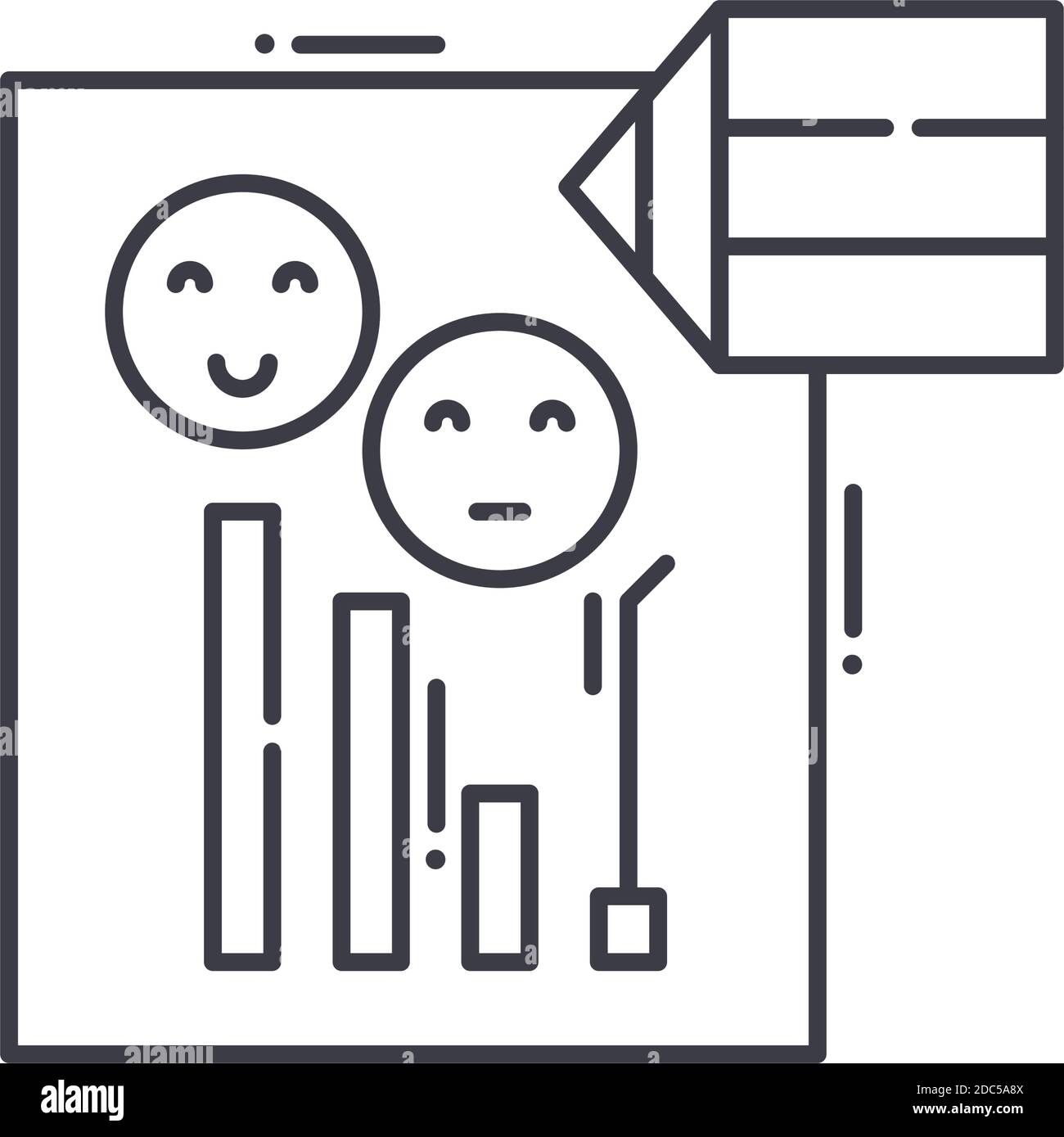 Scoring chart icon, linear isolated illustration, thin line vector, web ...