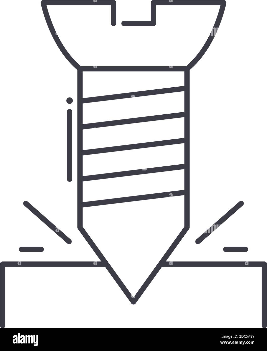 Screw icon, linear isolated illustration, thin line vector, web design ...