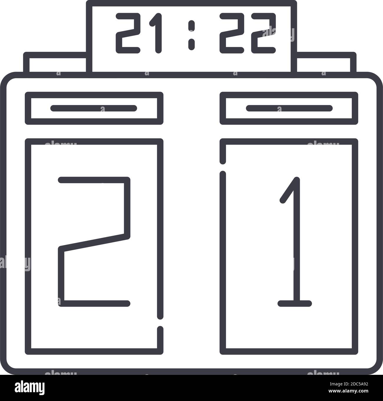 Score table icon, linear isolated illustration, thin line vector, web ...