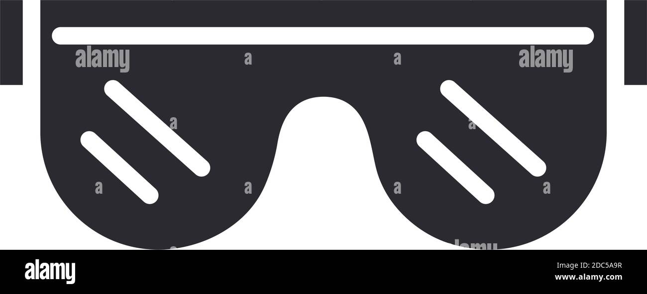 biology goggles protection science element silhouette icon style vector ...