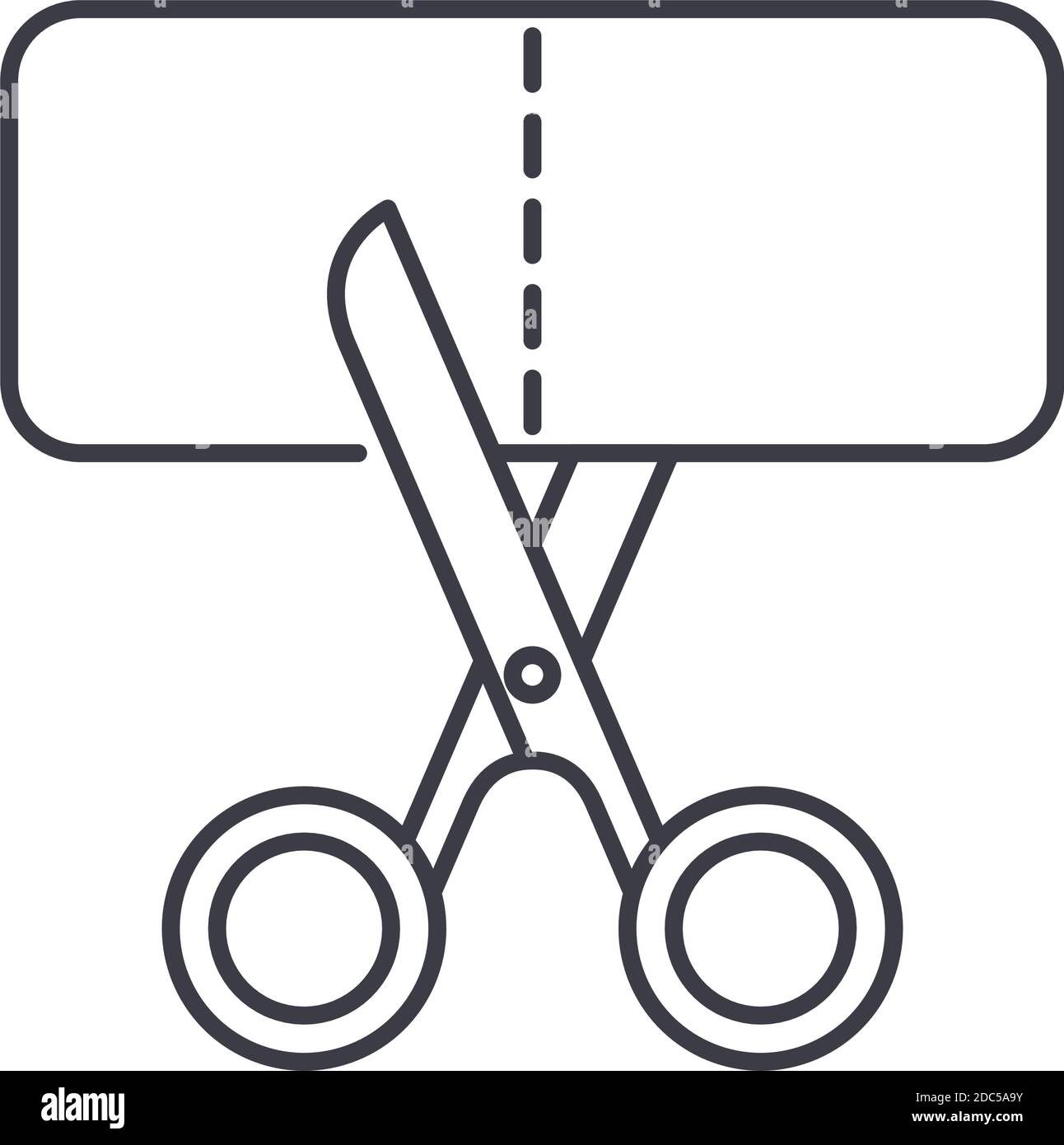 Scissors cut icon, linear isolated illustration, thin line vector, web ...