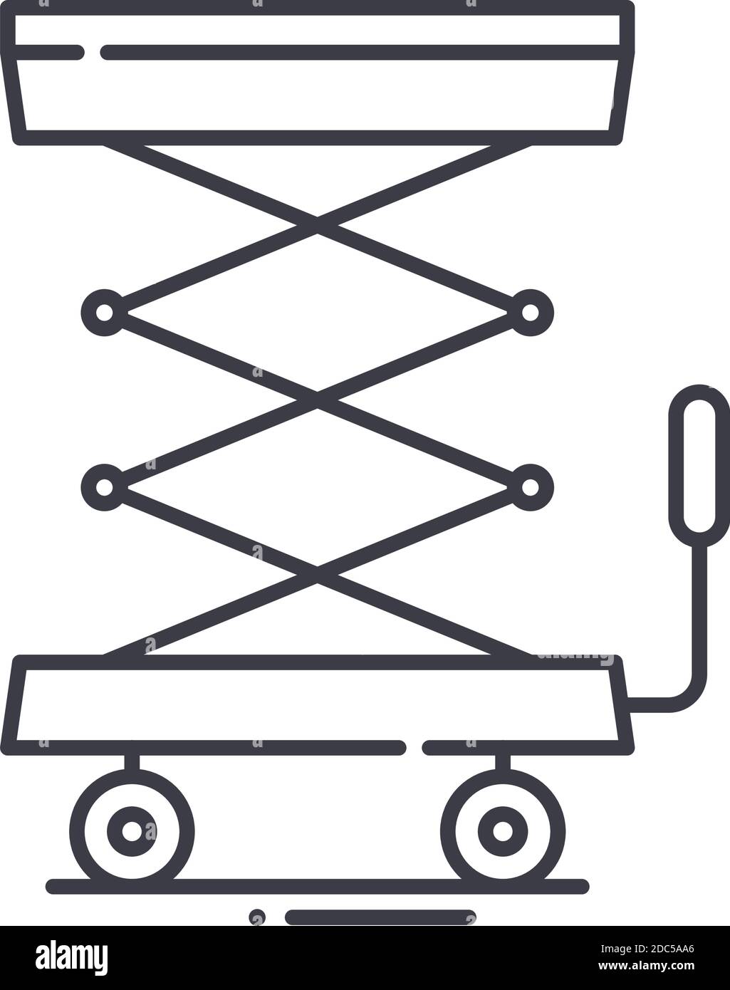 Scissor lift icon, linear isolated illustration, thin line vector, web ...
