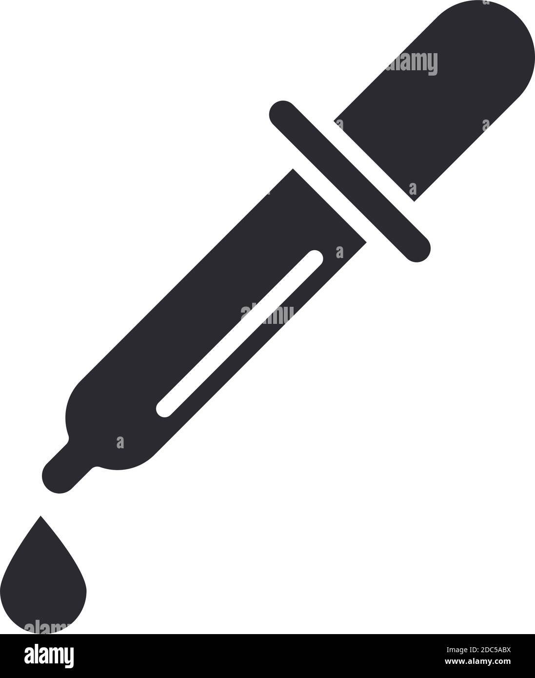 biology dropper science element silhouette icon style vector ...