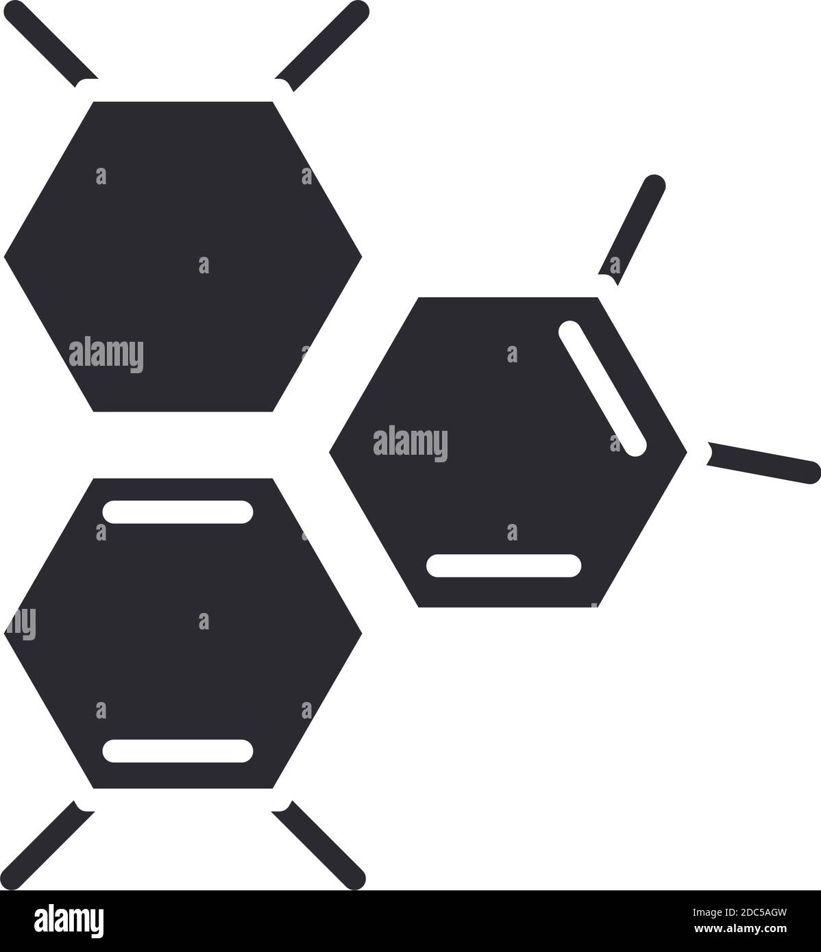 biology science molecule connection model element silhouette icon style ...