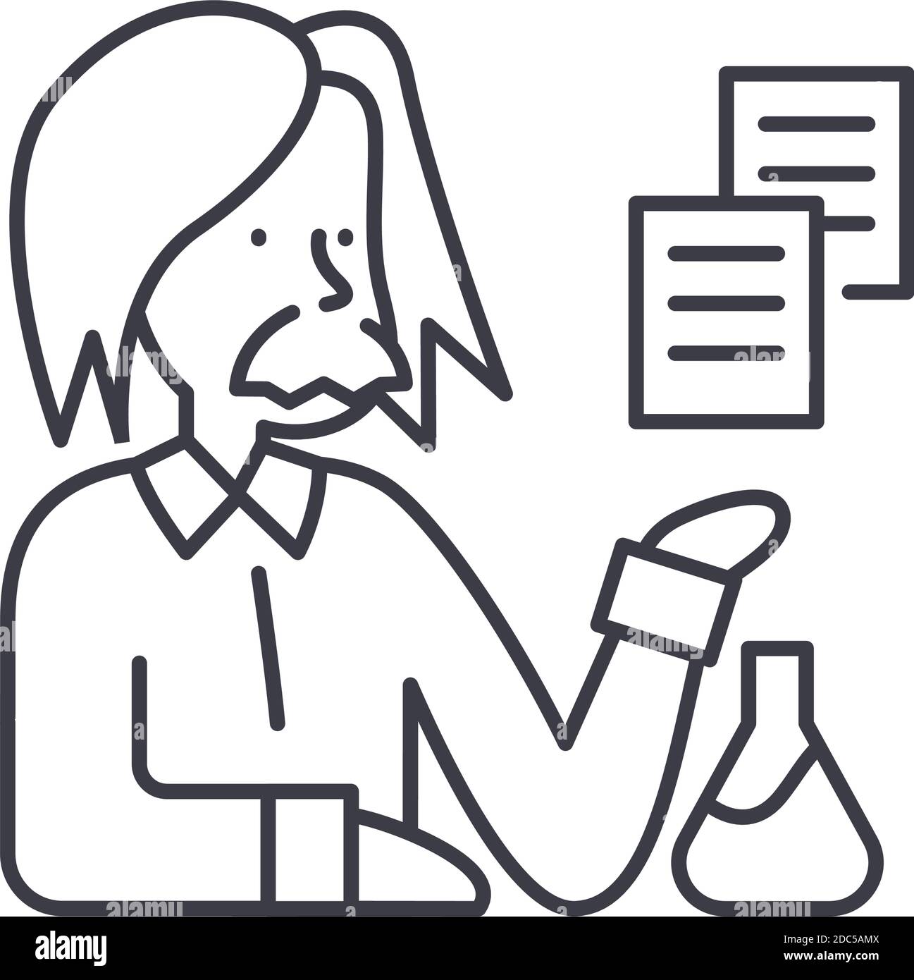 Scientist concept icon, linear isolated illustration, thin line vector ...