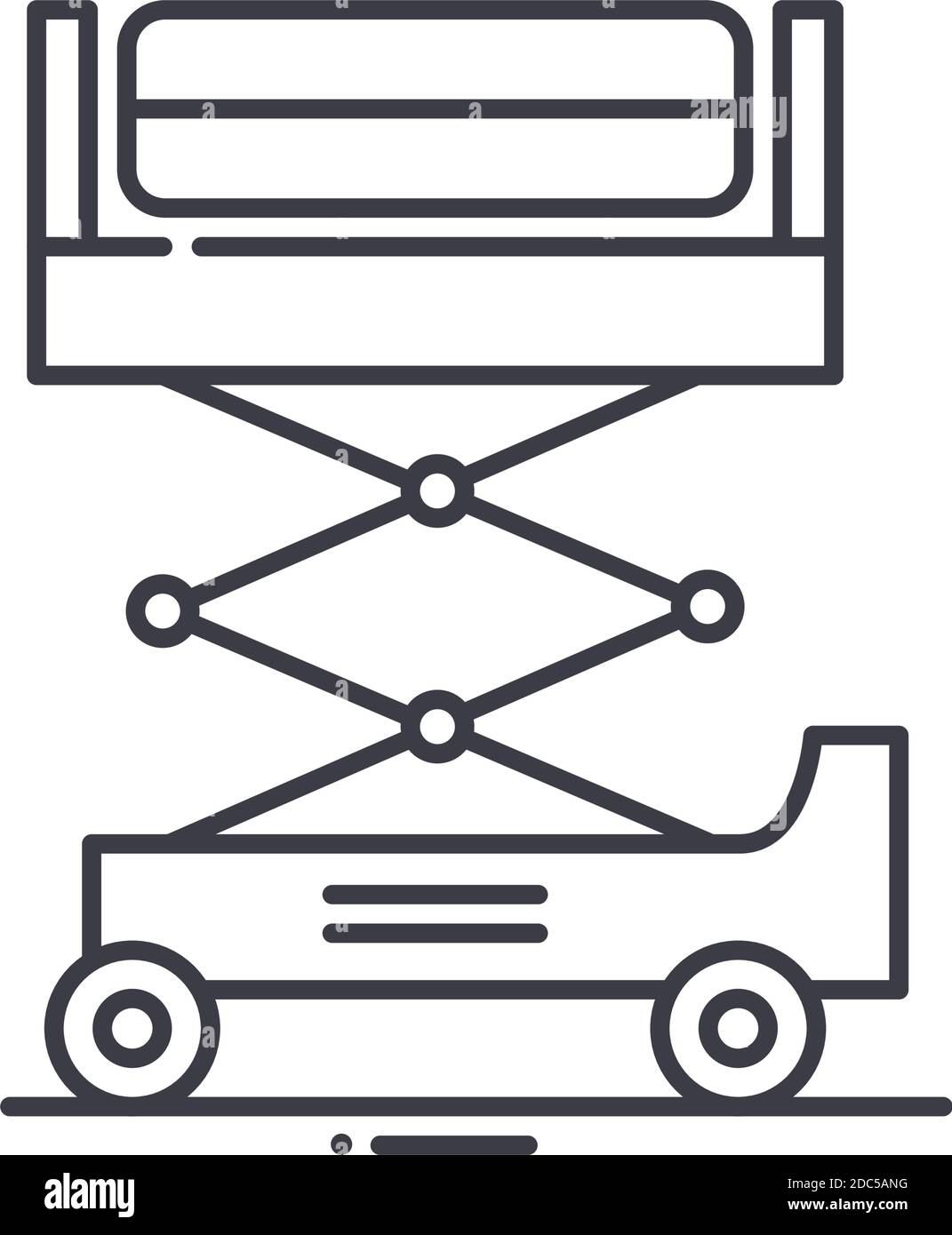 Scissor lift concept icon, linear isolated illustration, thin line ...
