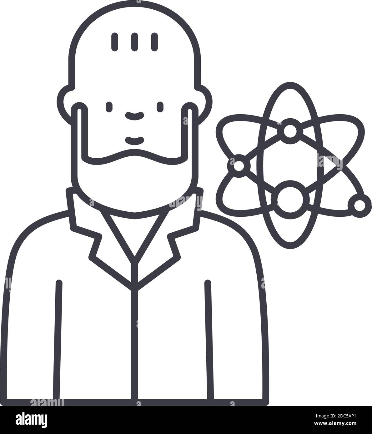 Scientist icon, linear isolated illustration, thin line vector, web ...