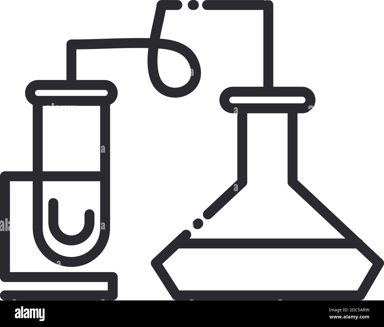 biology chemical experiment science element line icon style vector ...
