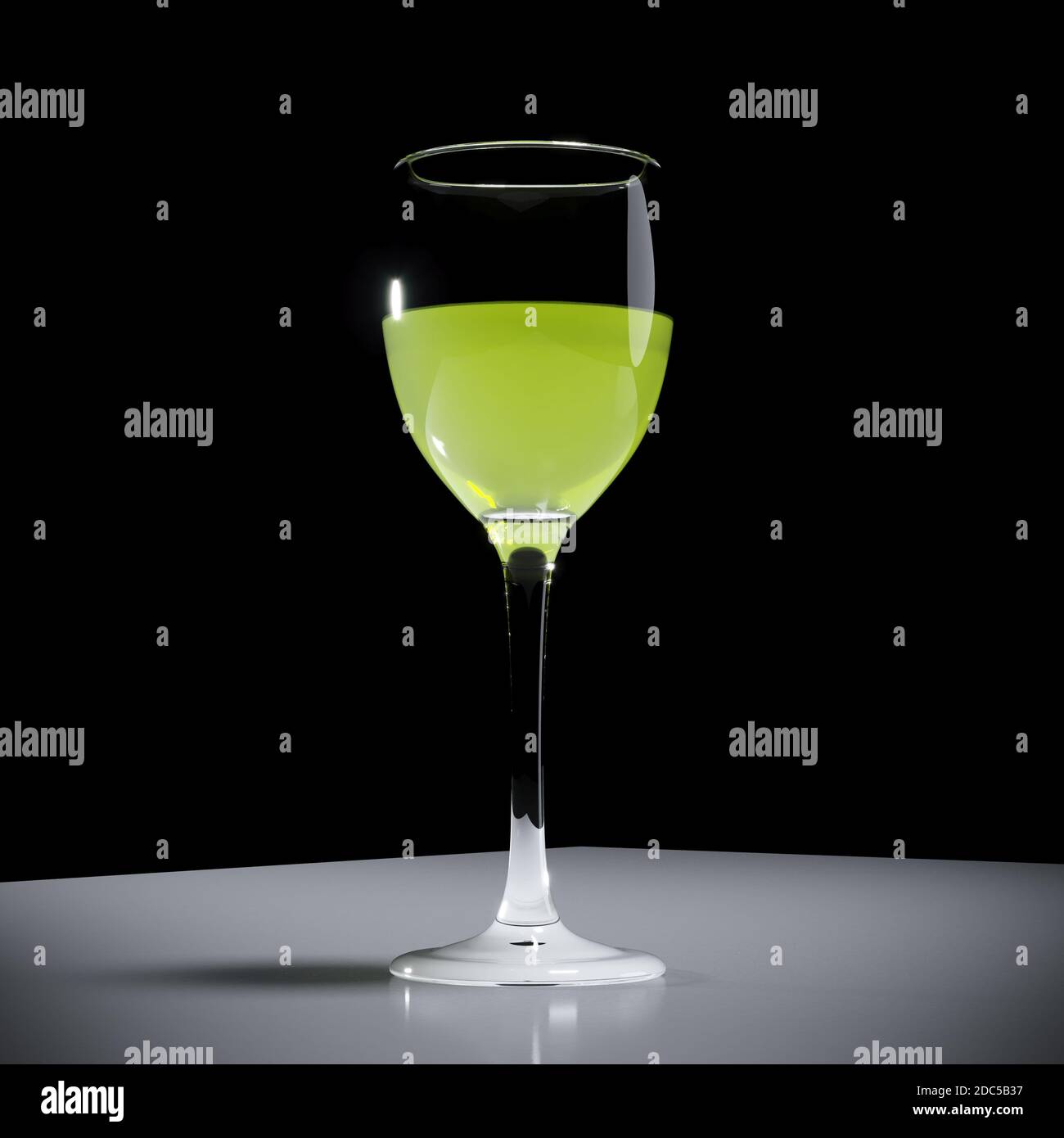 Glass of lime on black background 3d render Stock Photo - Alamy