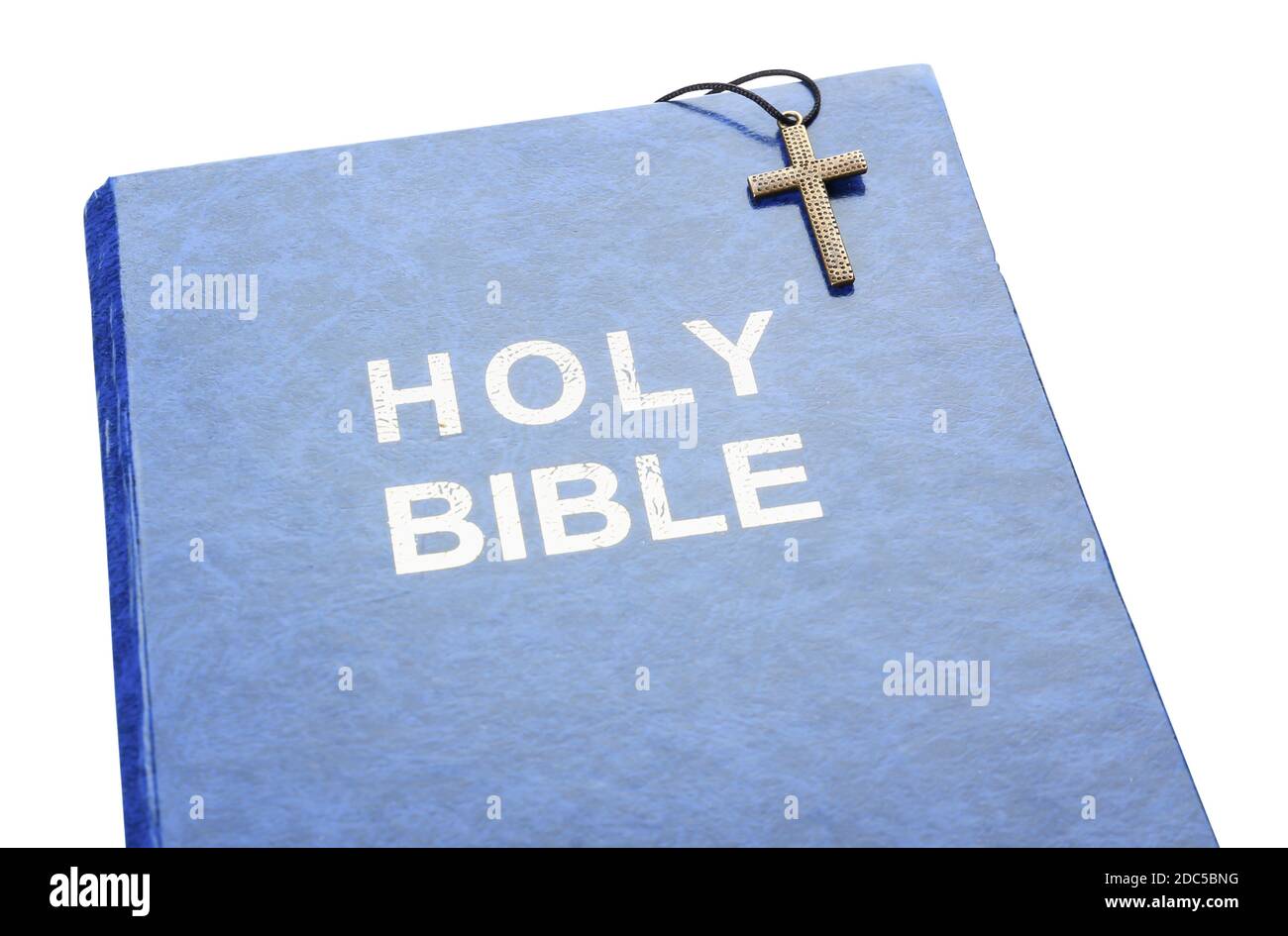 Holy Bible and cross on white background Stock Photo - Alamy