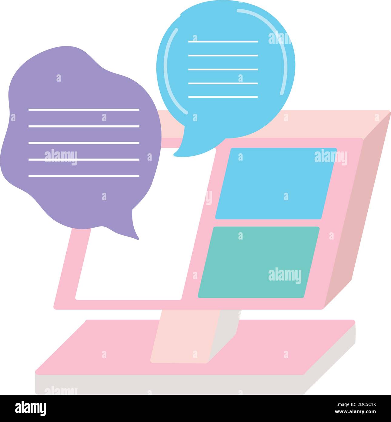 computer speech bubbles message website isolated white background ...