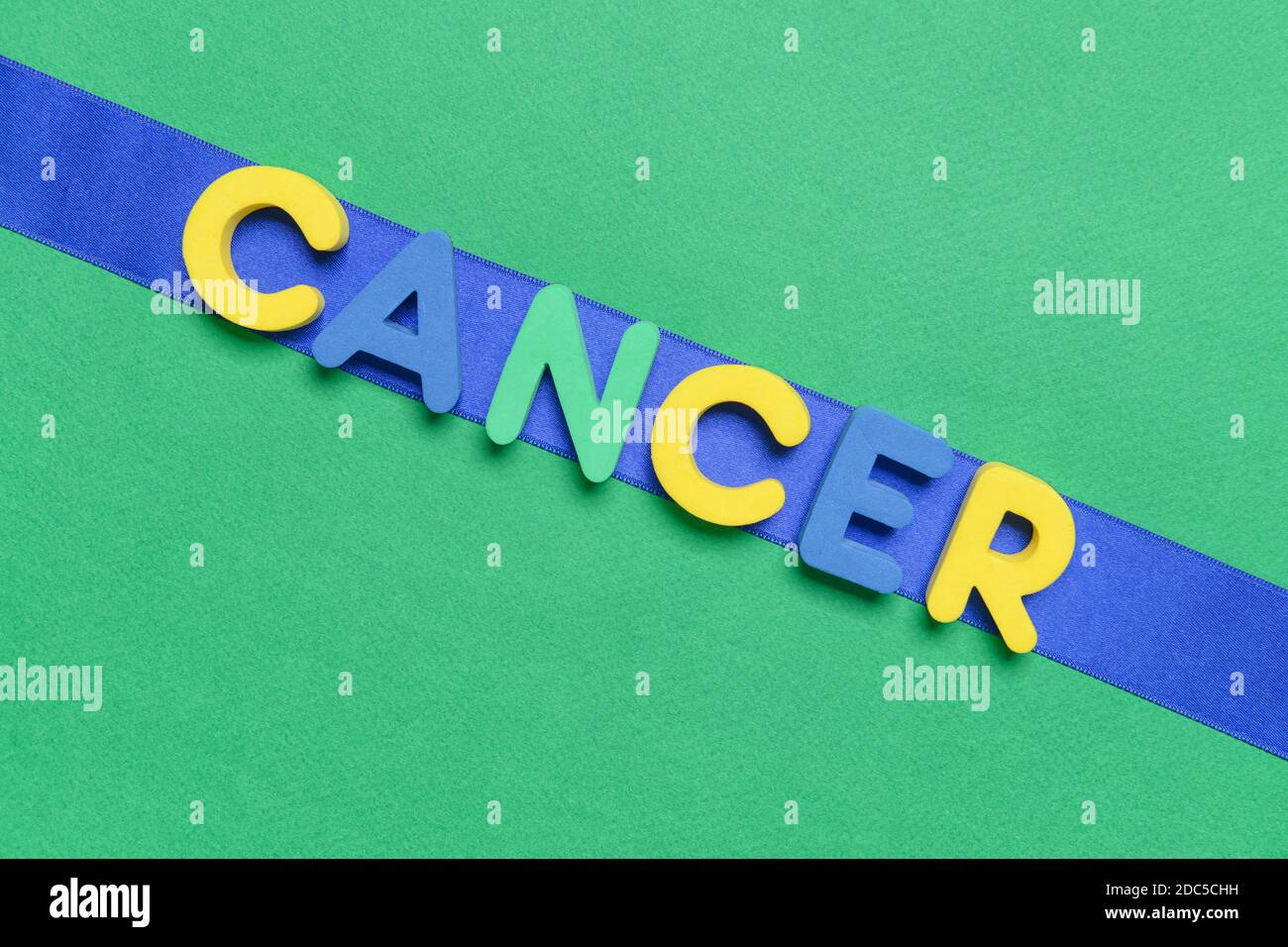 Word CANCER on color background Stock Photo - Alamy