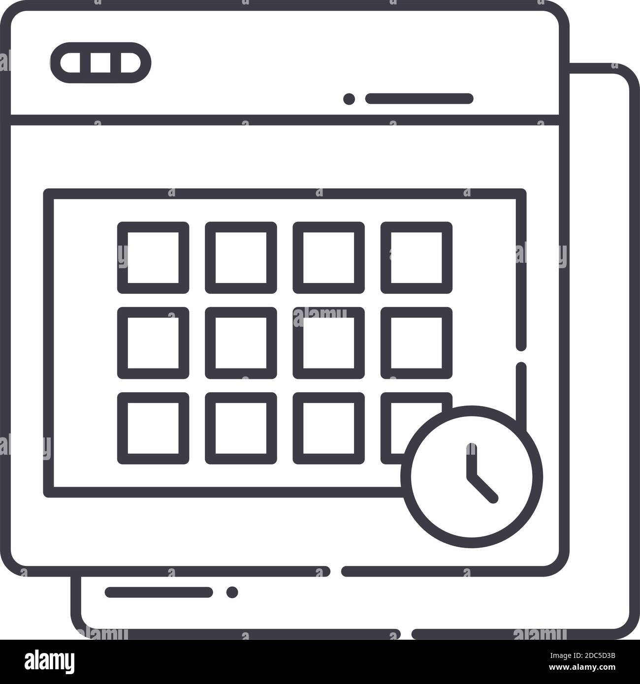 Schedule image icon, linear isolated illustration, thin line vector ...