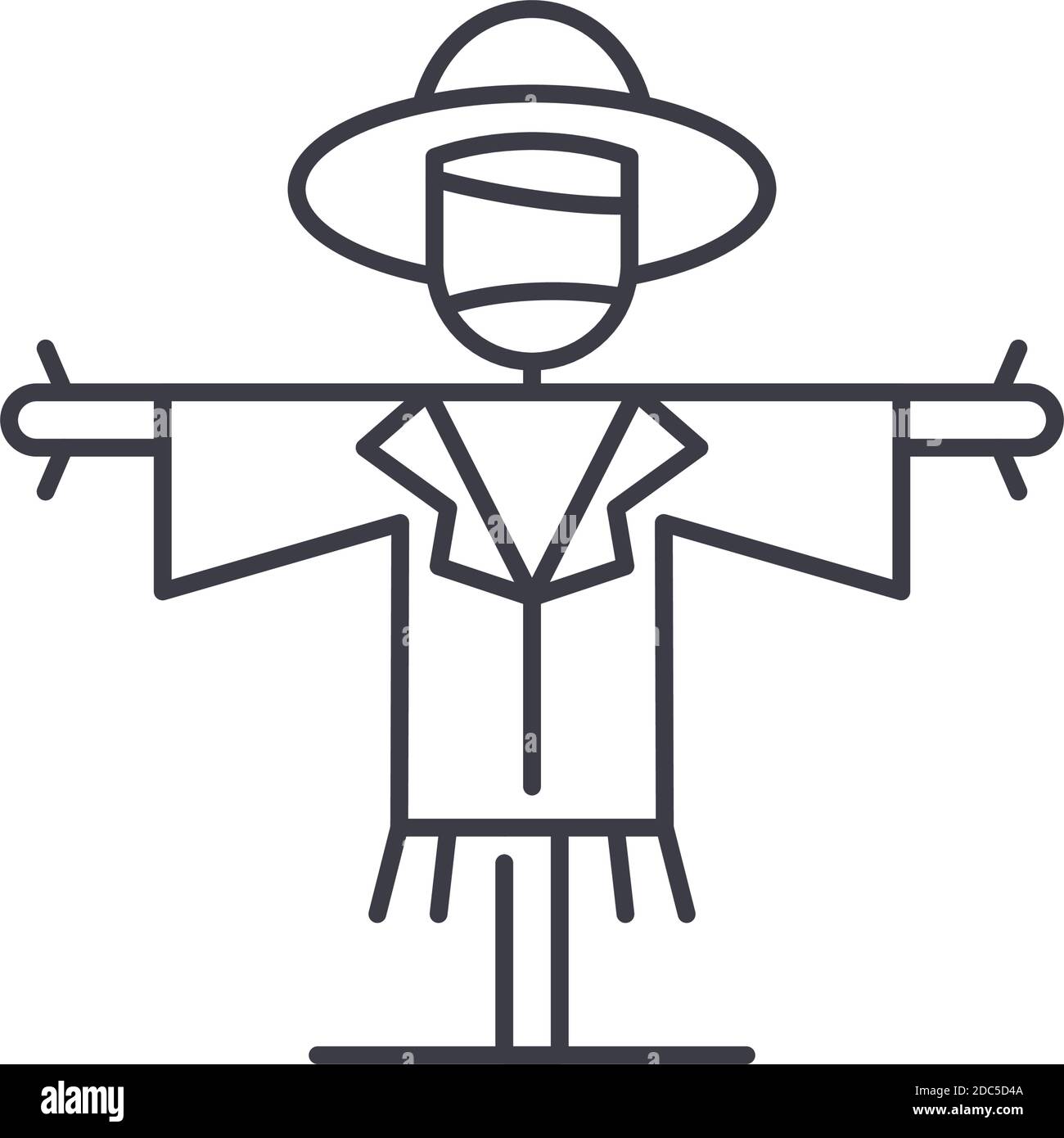 Scarecrow icon, linear isolated illustration, thin line vector, web ...