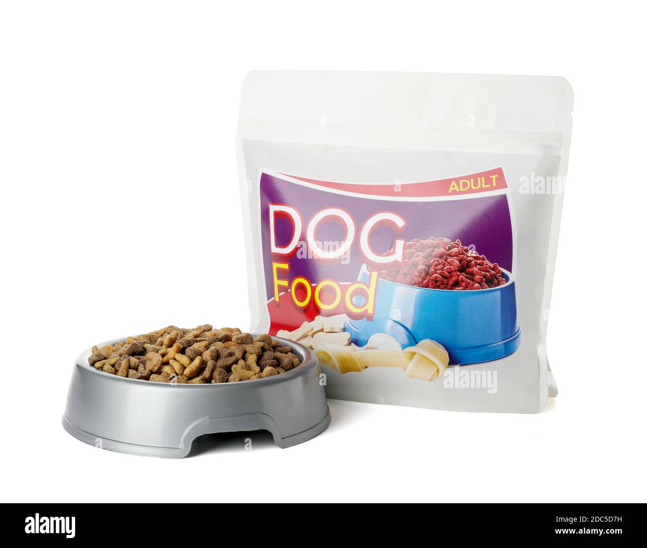 Tasty pet food on white background Stock Photo - Alamy
