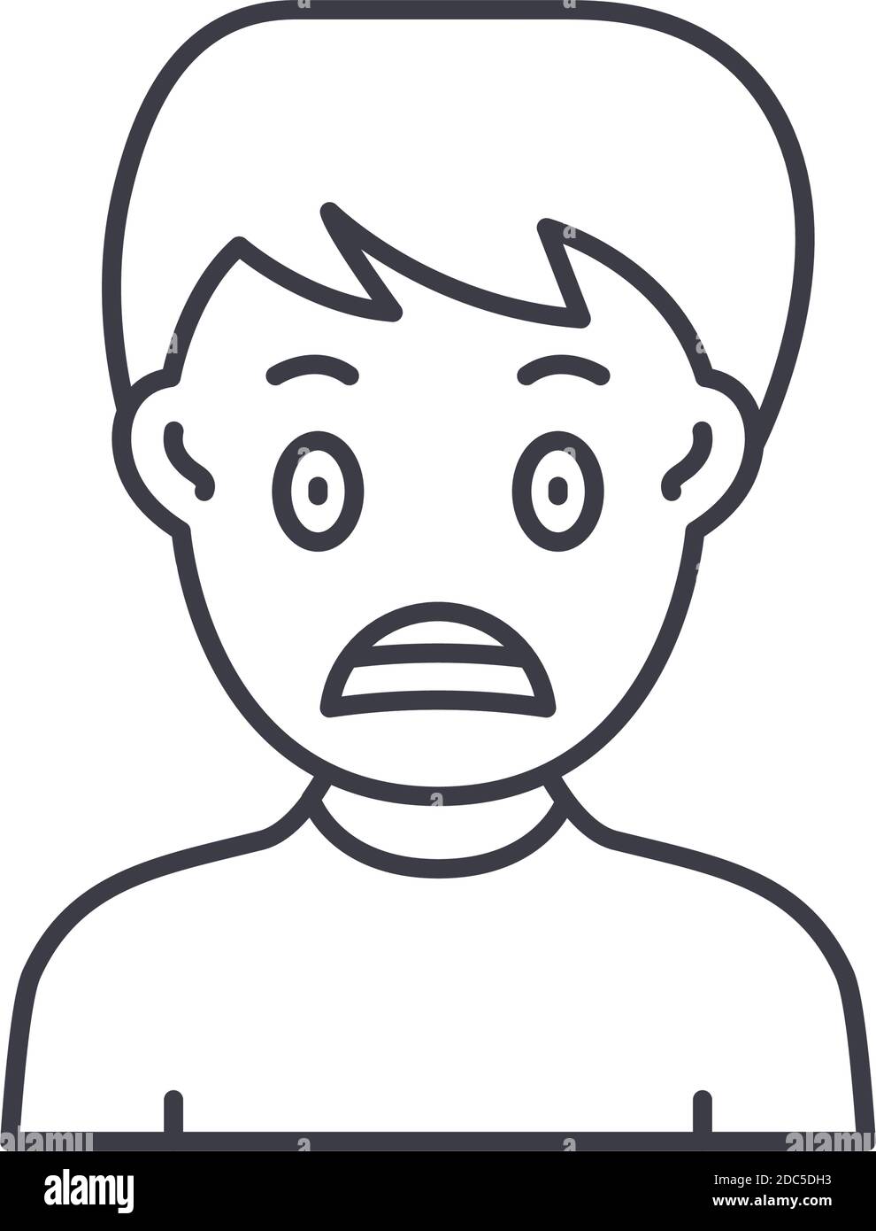 Scare icon, linear isolated illustration, thin line vector, web design ...