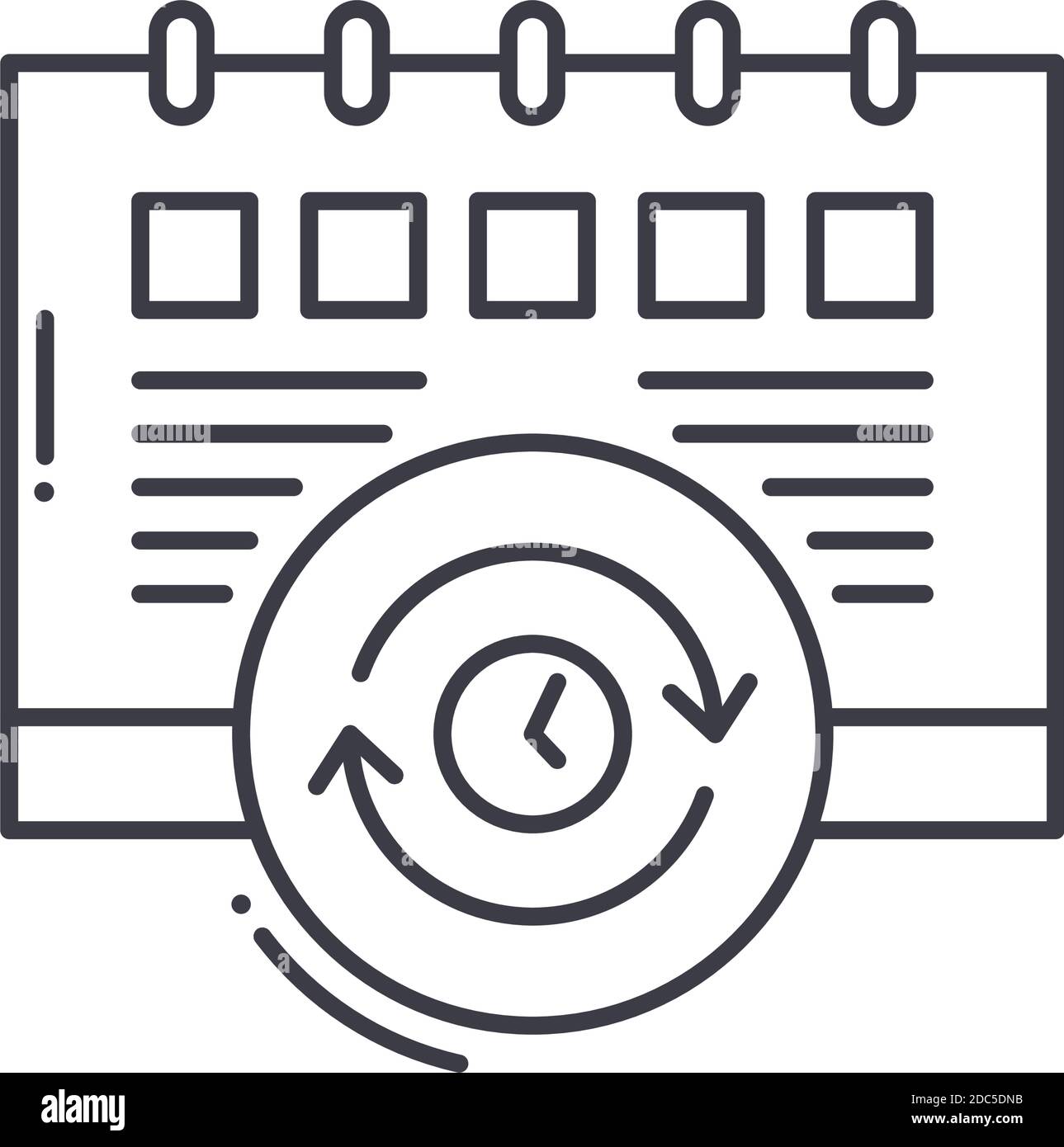 Schedule concept icon, linear isolated illustration, thin line vector ...