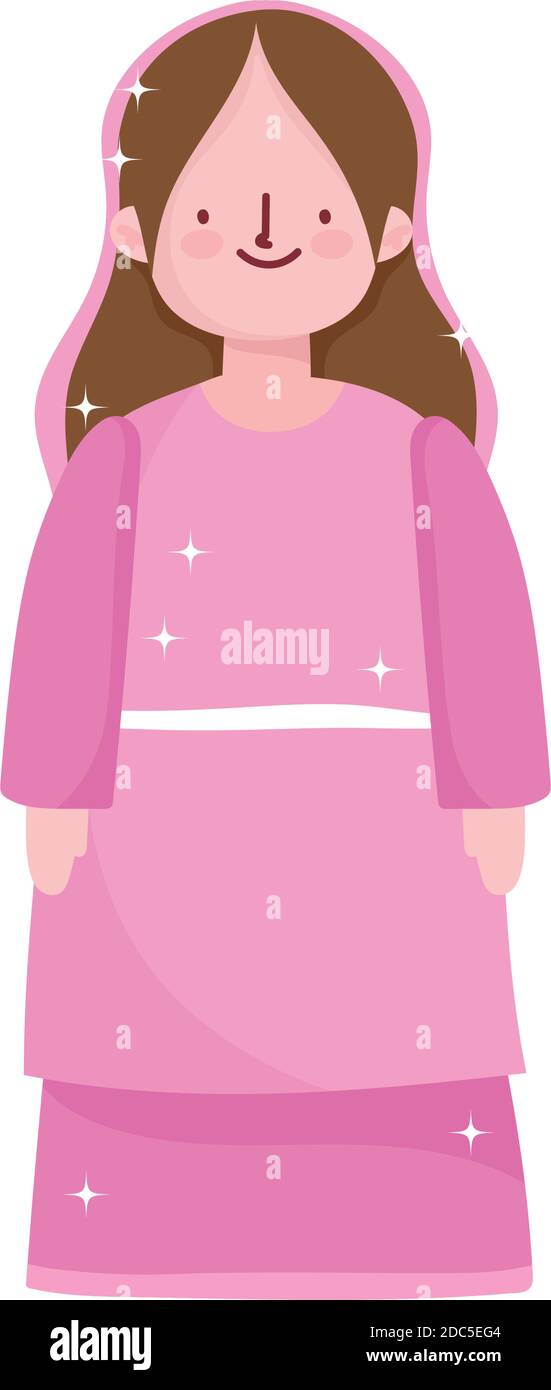 nativity, holy mary character manger cartoon vector illustration Stock ...